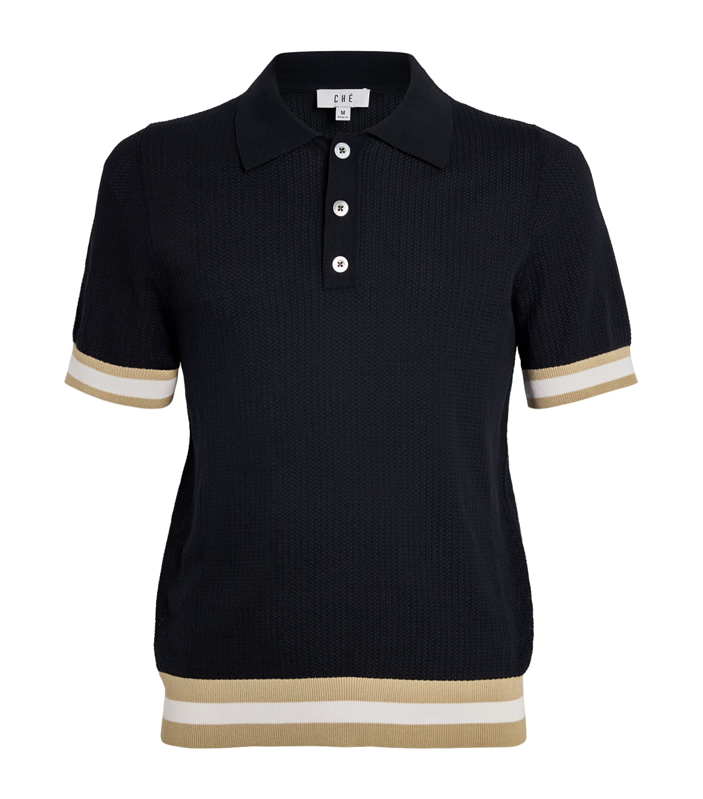 CHÉ Navy Cotton Quinn Polo Shirt | Harrods UK