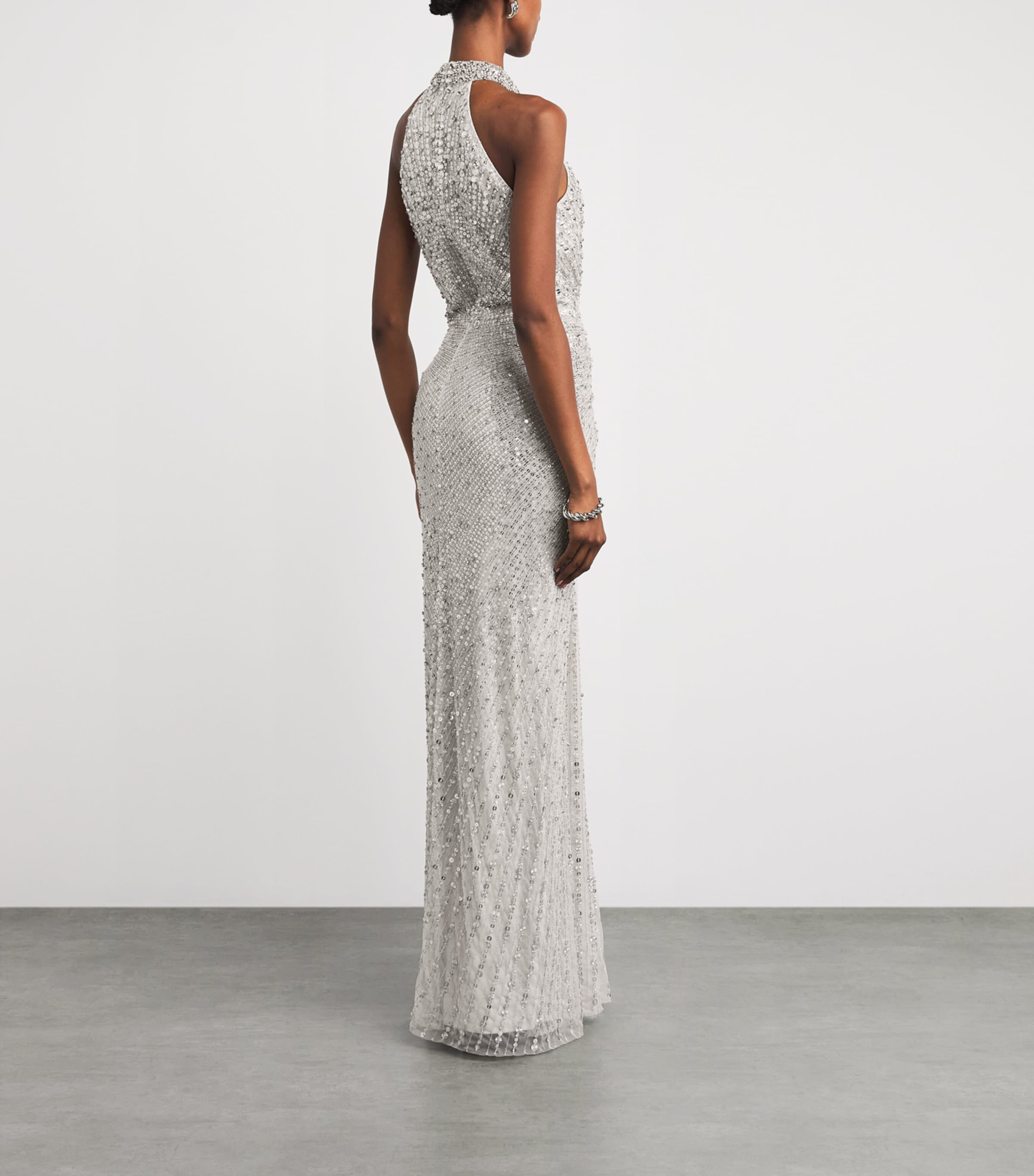 Jenny Packham Silver Sequinned Whisper Gown | Harrods SG