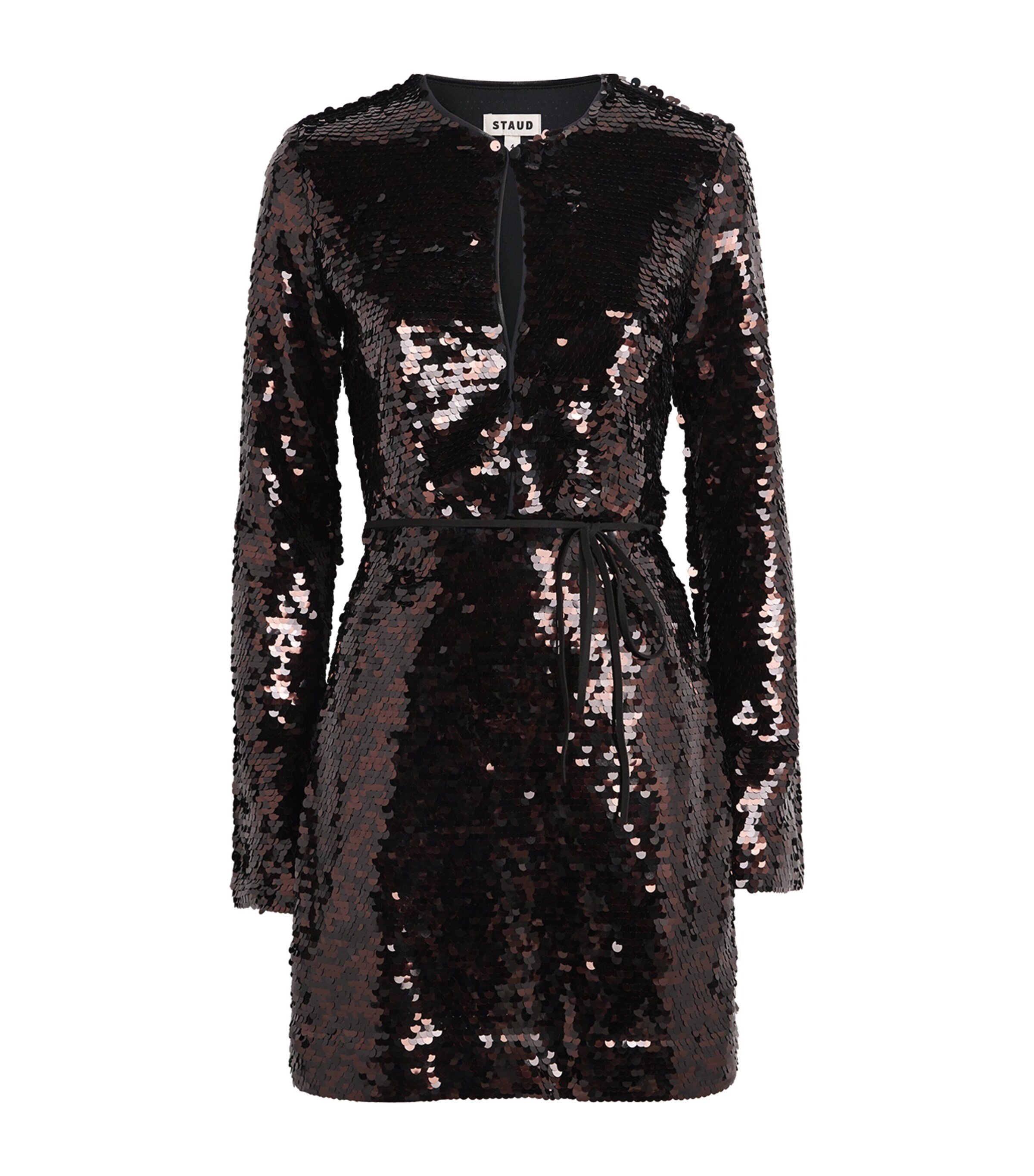 STAUD Brown Sequin Fifi Mini Dress | Harrods SE