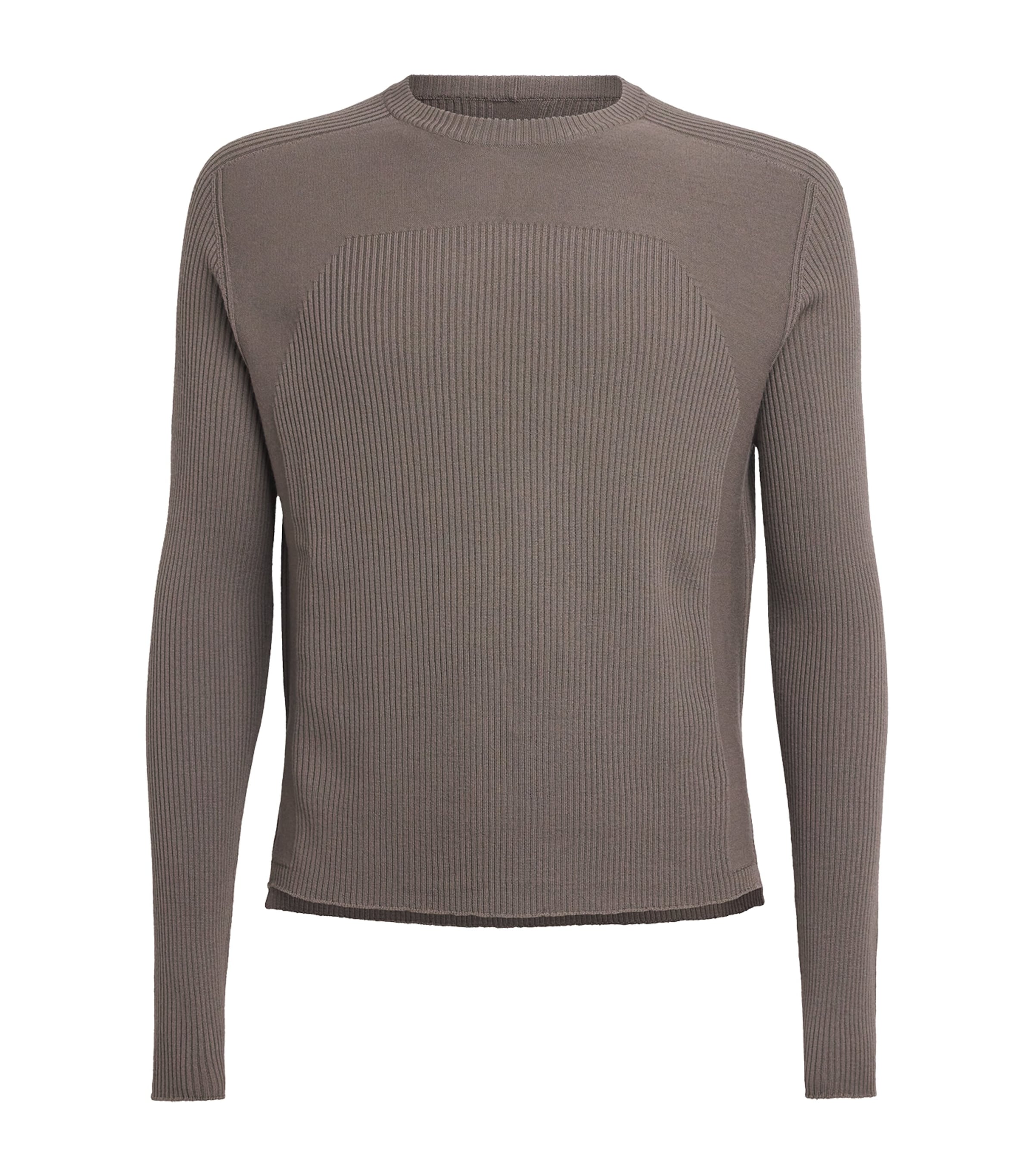 Rick Owens Brown Virgin Wool Ribbed Geo Top | Harrods NZ