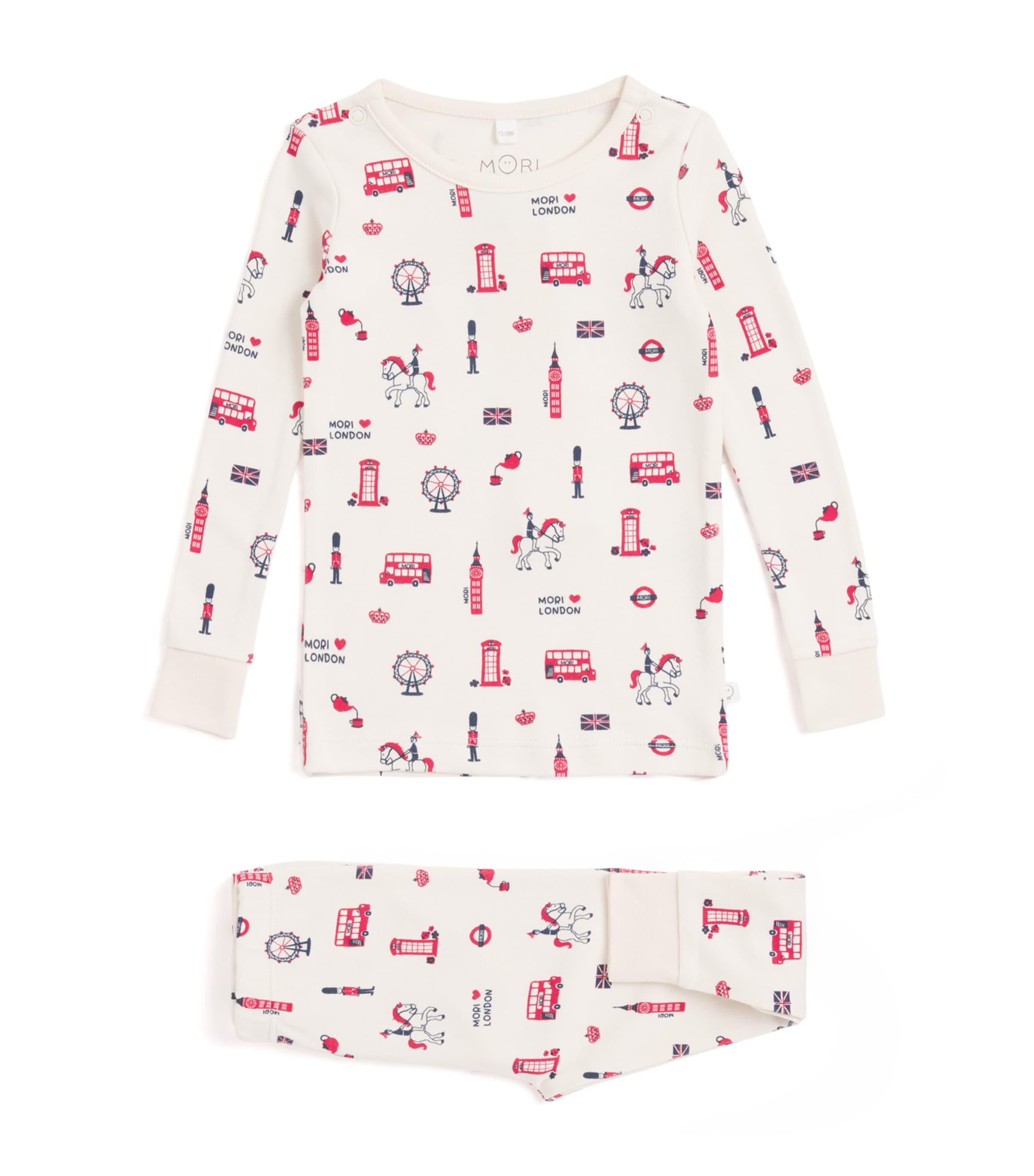 MORI Ivory Organic Cotton-Bamboo Little London Pyjamas (12-36 Months ...