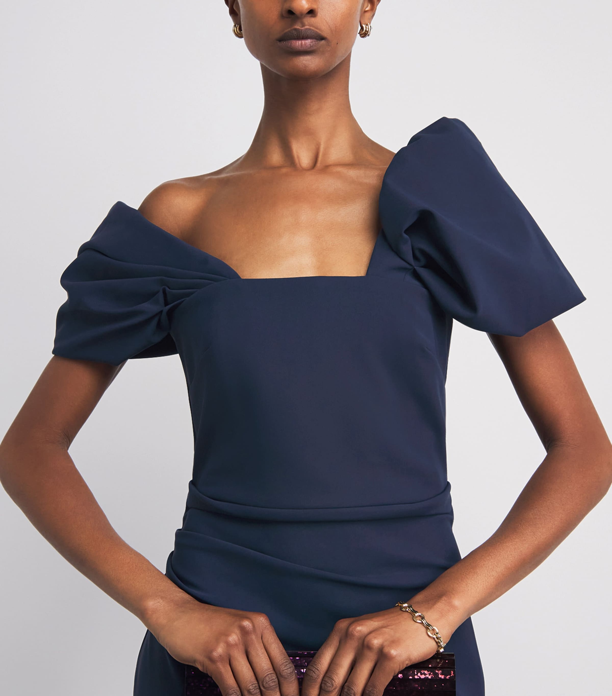Rachel Gilbert Navy Asymmetric Jade Gown | Harrods AT