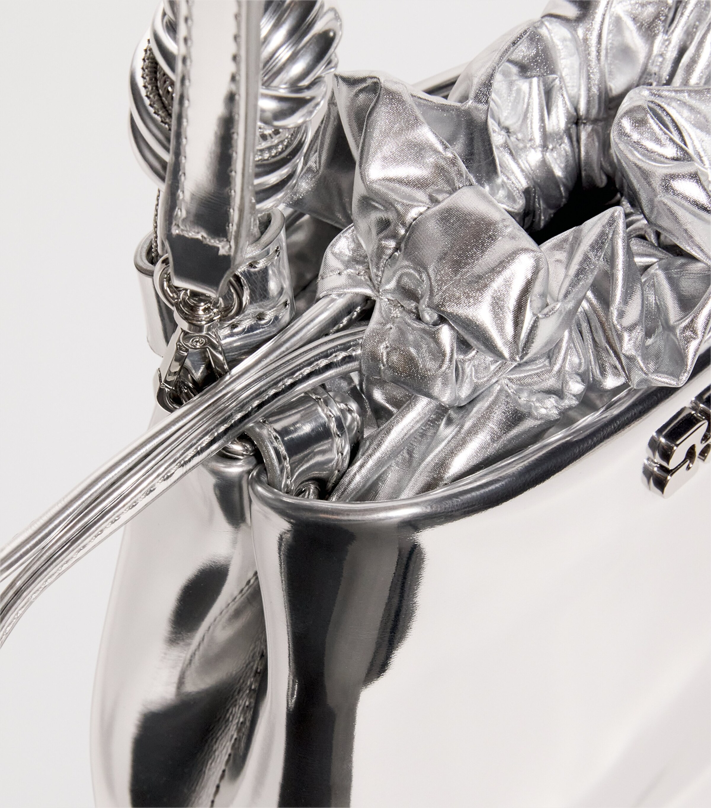 GANNI Silver Mini Bou Bucket Bag | Harrods MN