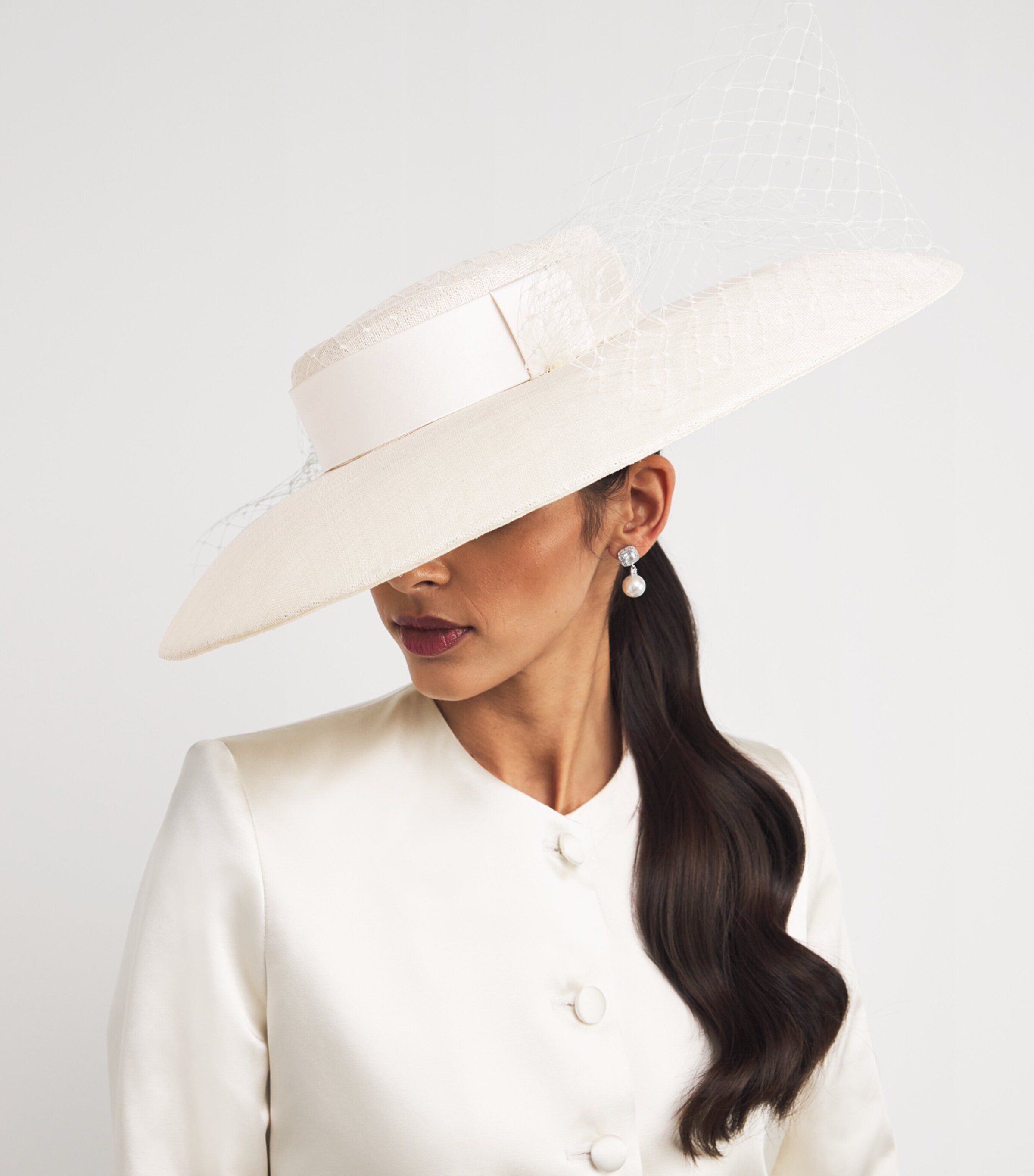 EMILY-LONDON White Deconstructed-Veil Hat | Harrods UK