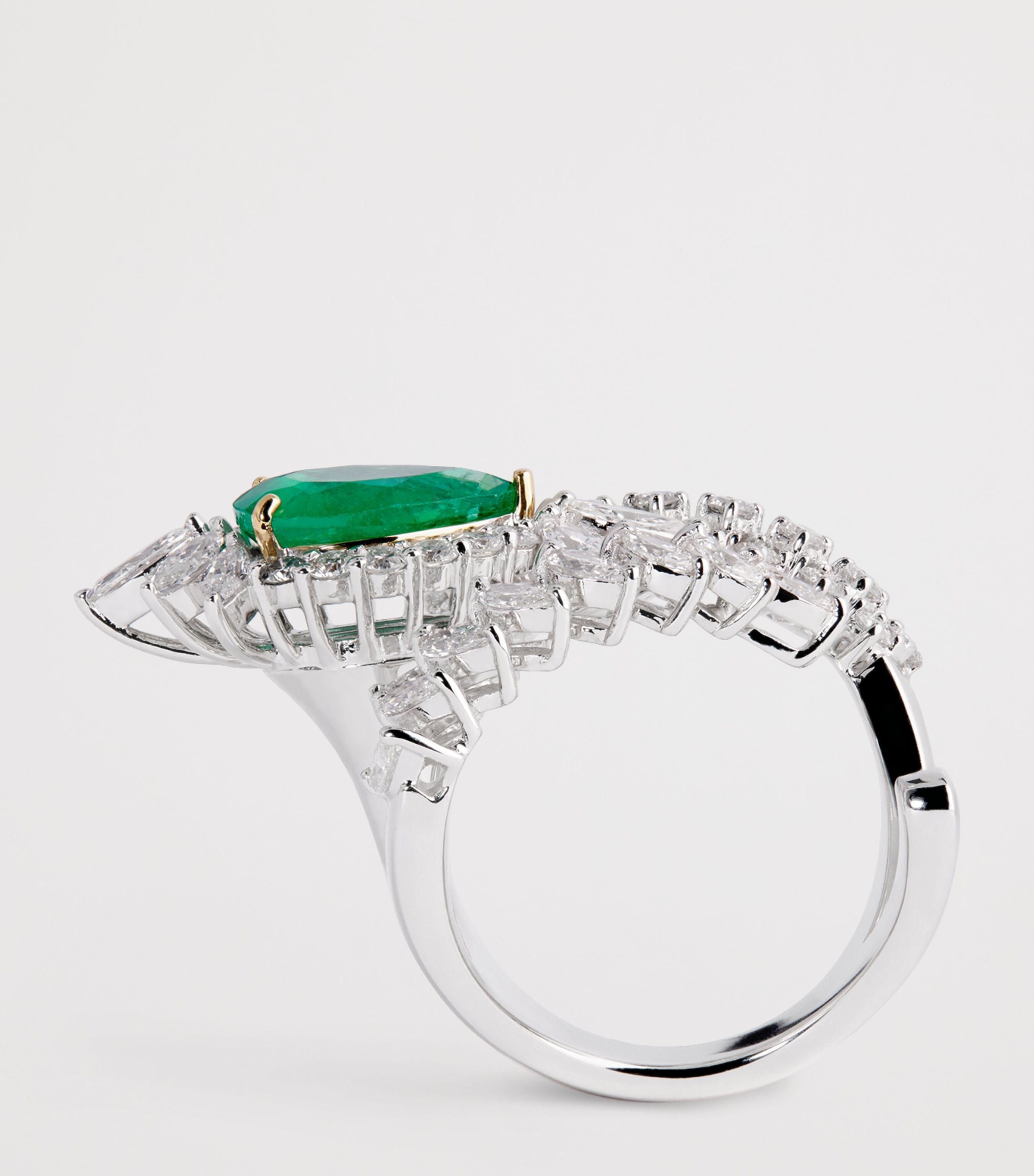 Yeprem White White Gold, Diamond and Emerald Reign Supreme Ring ...