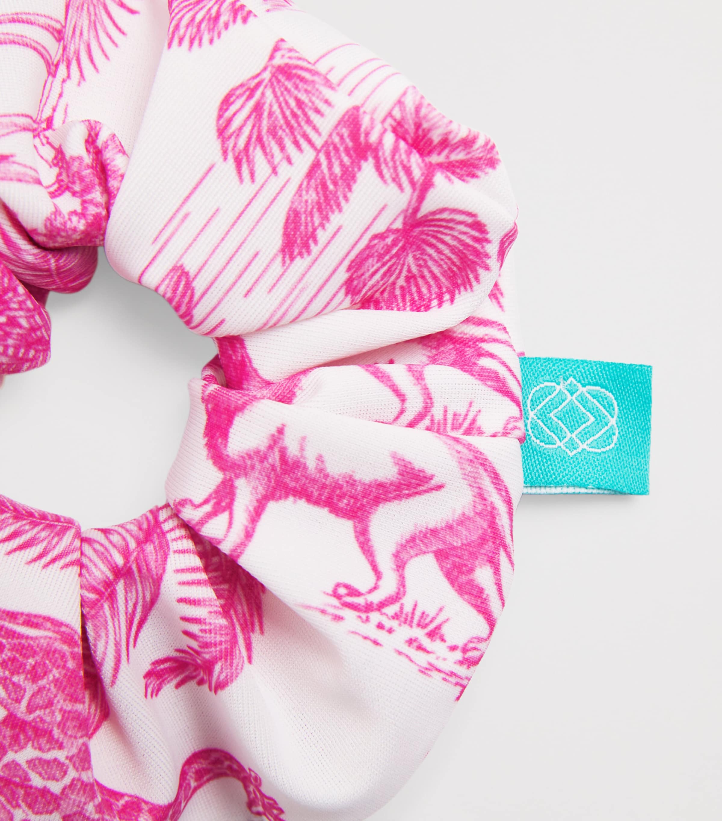 MARIE RAXEVSKY Pink Jungle Print Scrunchie | Harrods UK