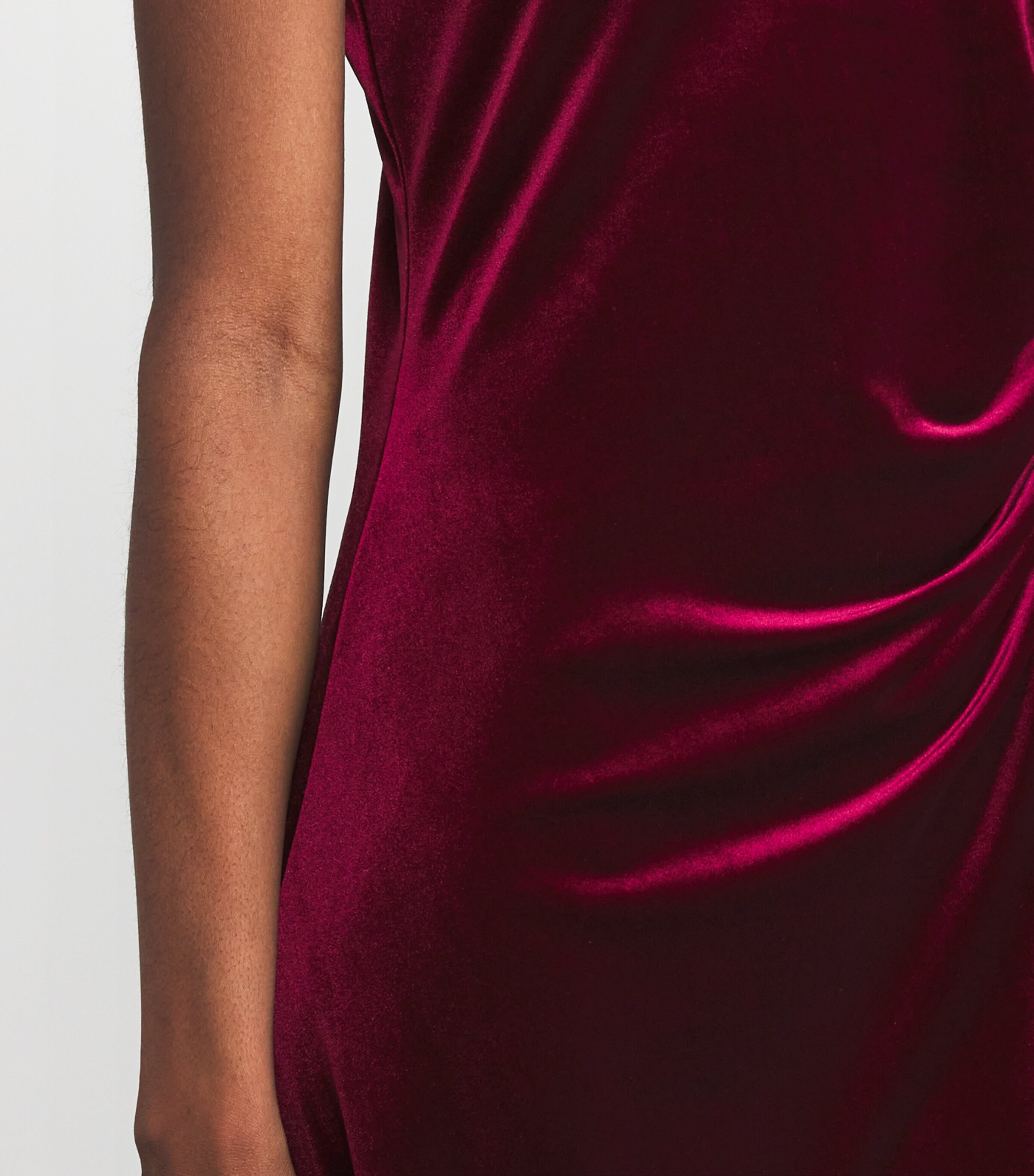 ME+EM Red Velour Draped Maxi Dress | Harrods UK