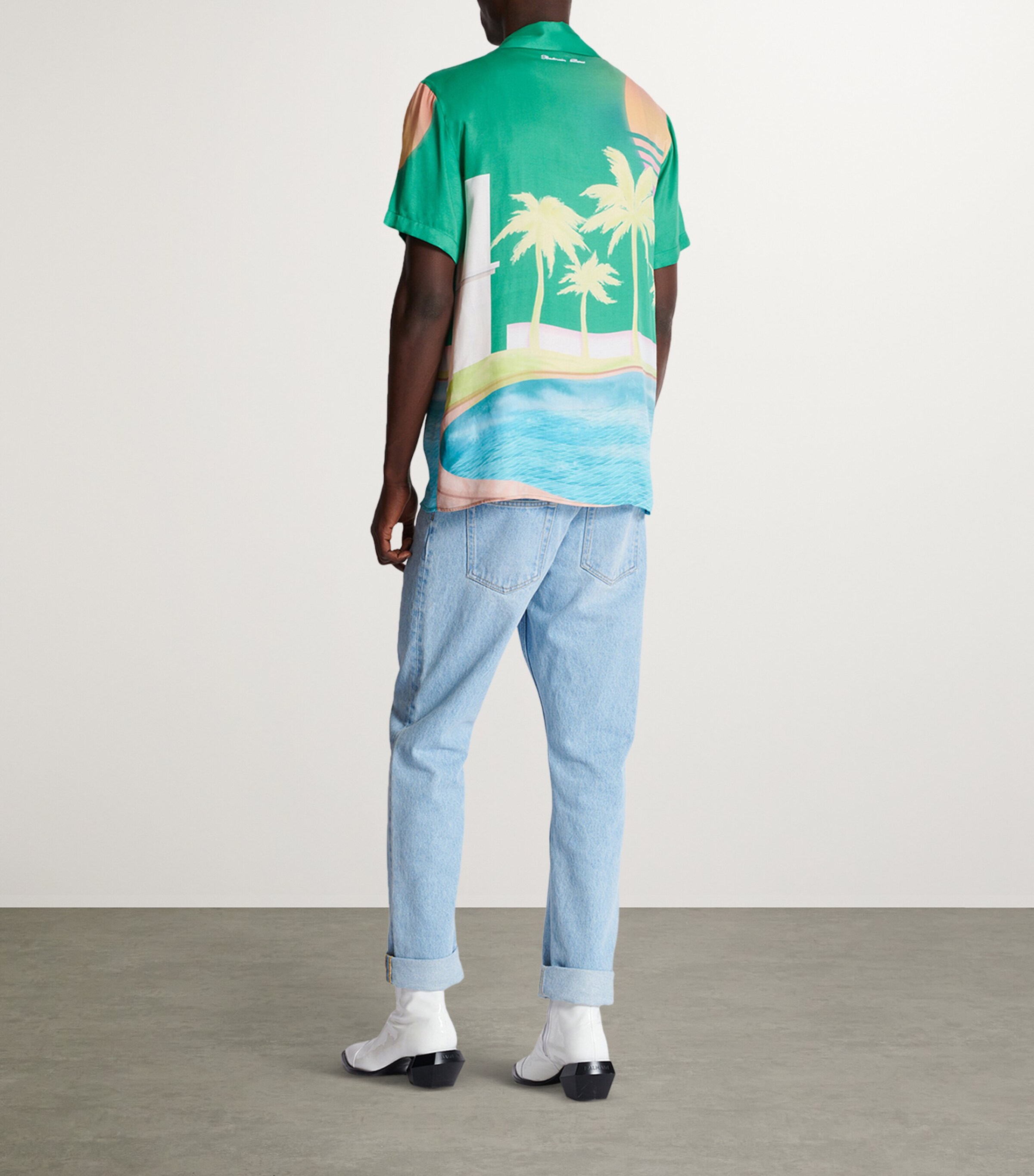 Balmain Twill Palm Tree Print Shirt | Harrods UK