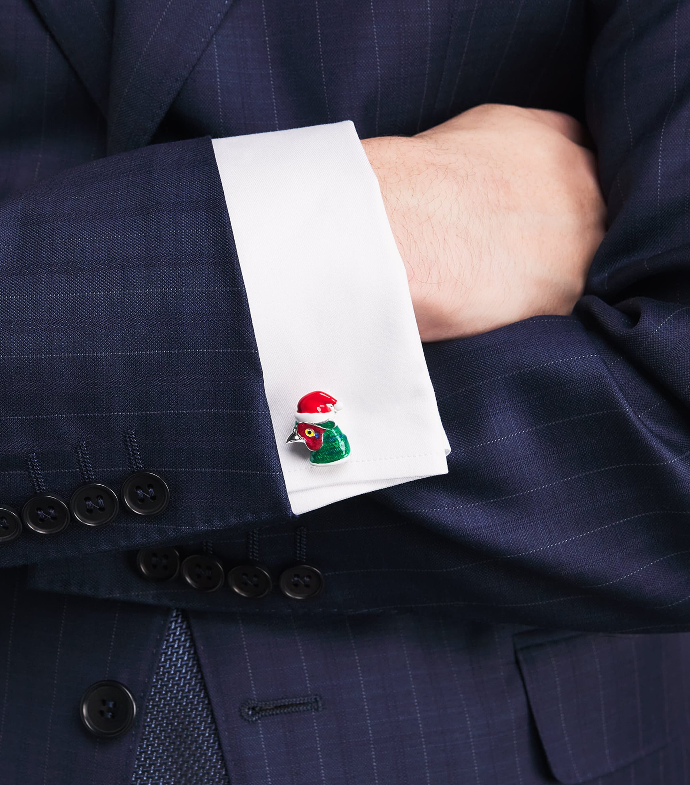Deakin & Francis Sterling Silver Christmas Pheasant Cufflinks | Harrods HK