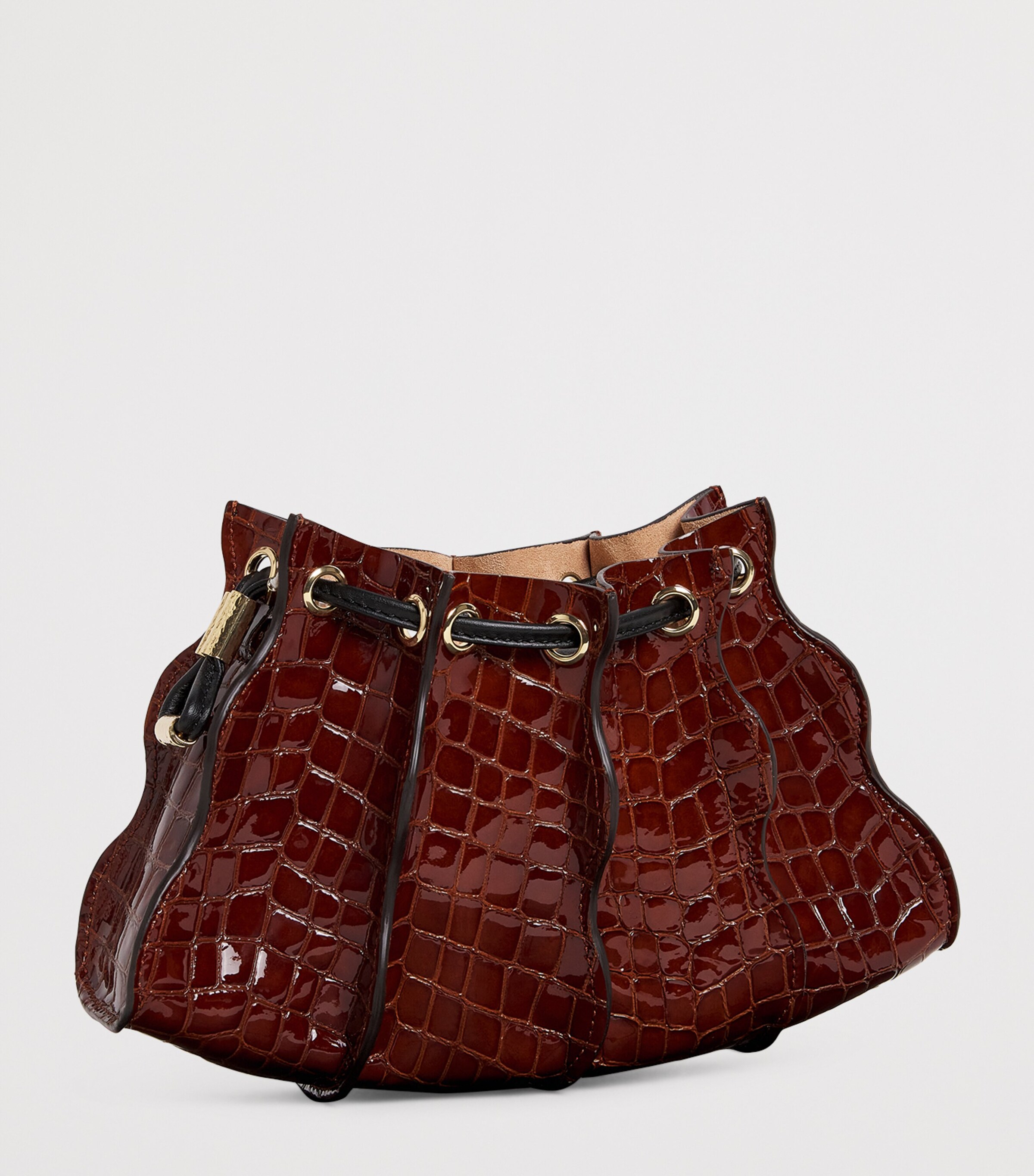 Ulla Johnson Brown Mini Croc-Embossed Leather Adria Cross-Body Bag ...