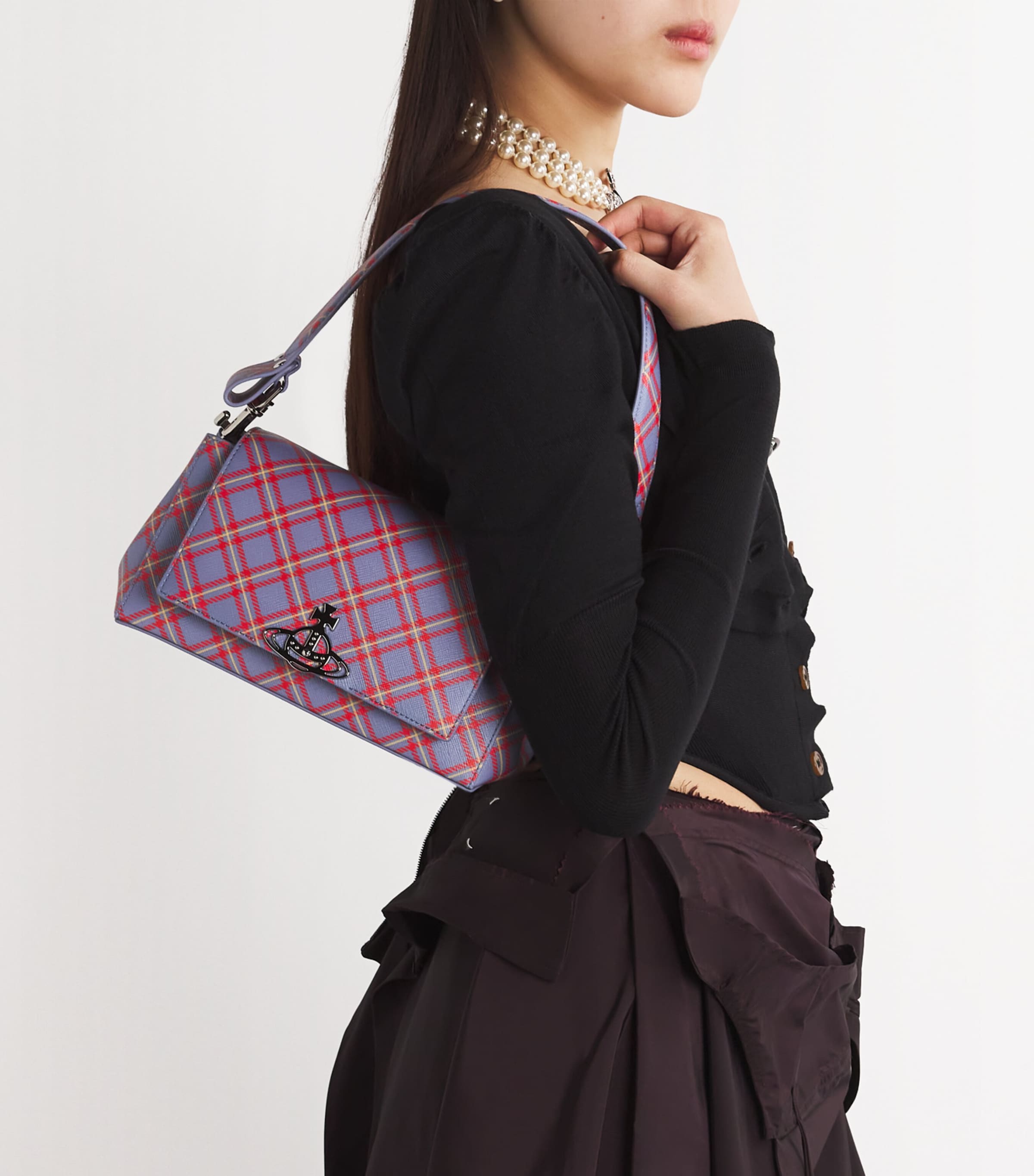 Vivienne Westwood Tartan Print Hazel Top-Handle Bag | Harrods UK