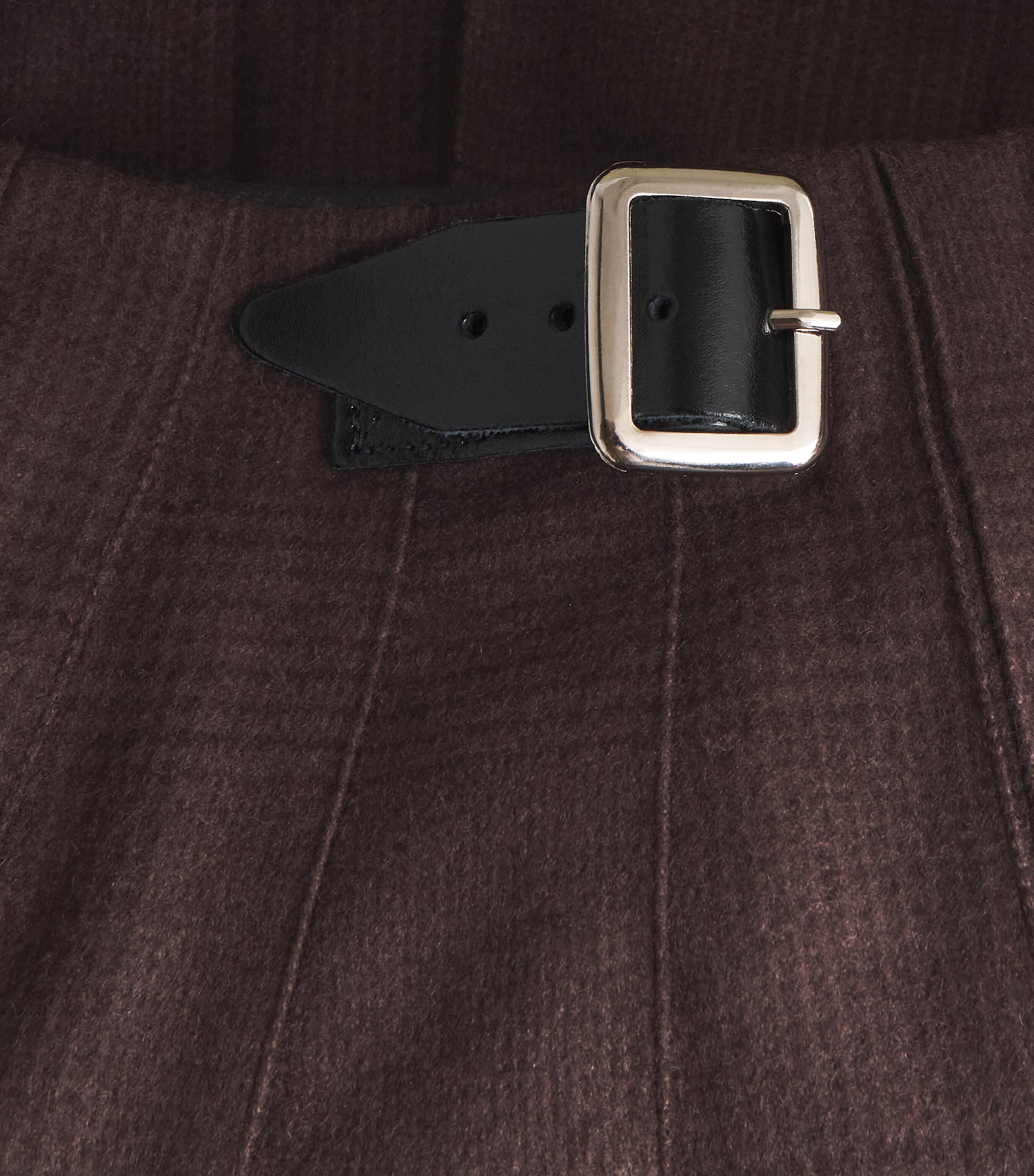 Johnstons Of Elgin Brown x Le Kilt Wool-Cashmere Tailored Midi Skirt ...