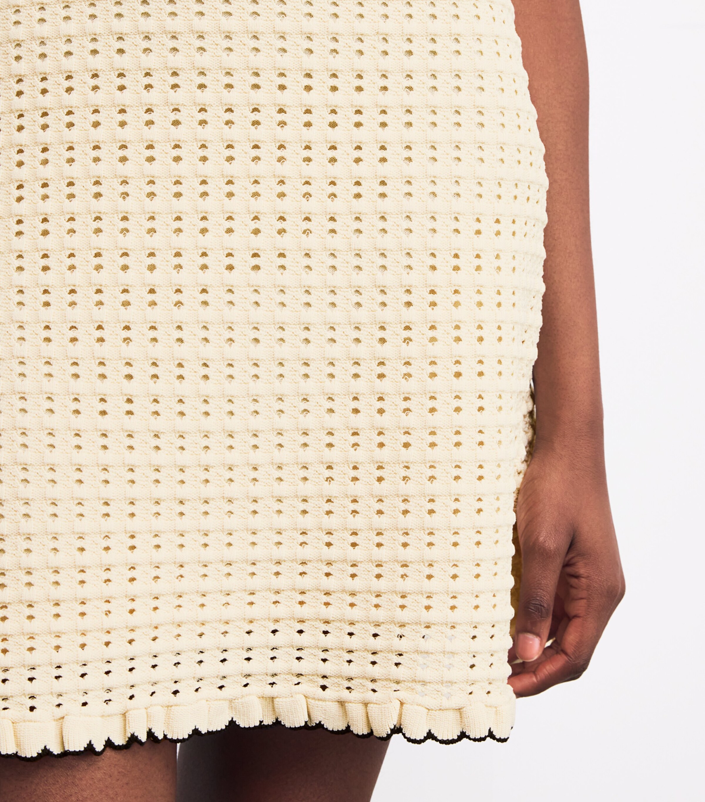 Sandro Paris Beige Open-Knit Mini Dress | Harrods UK