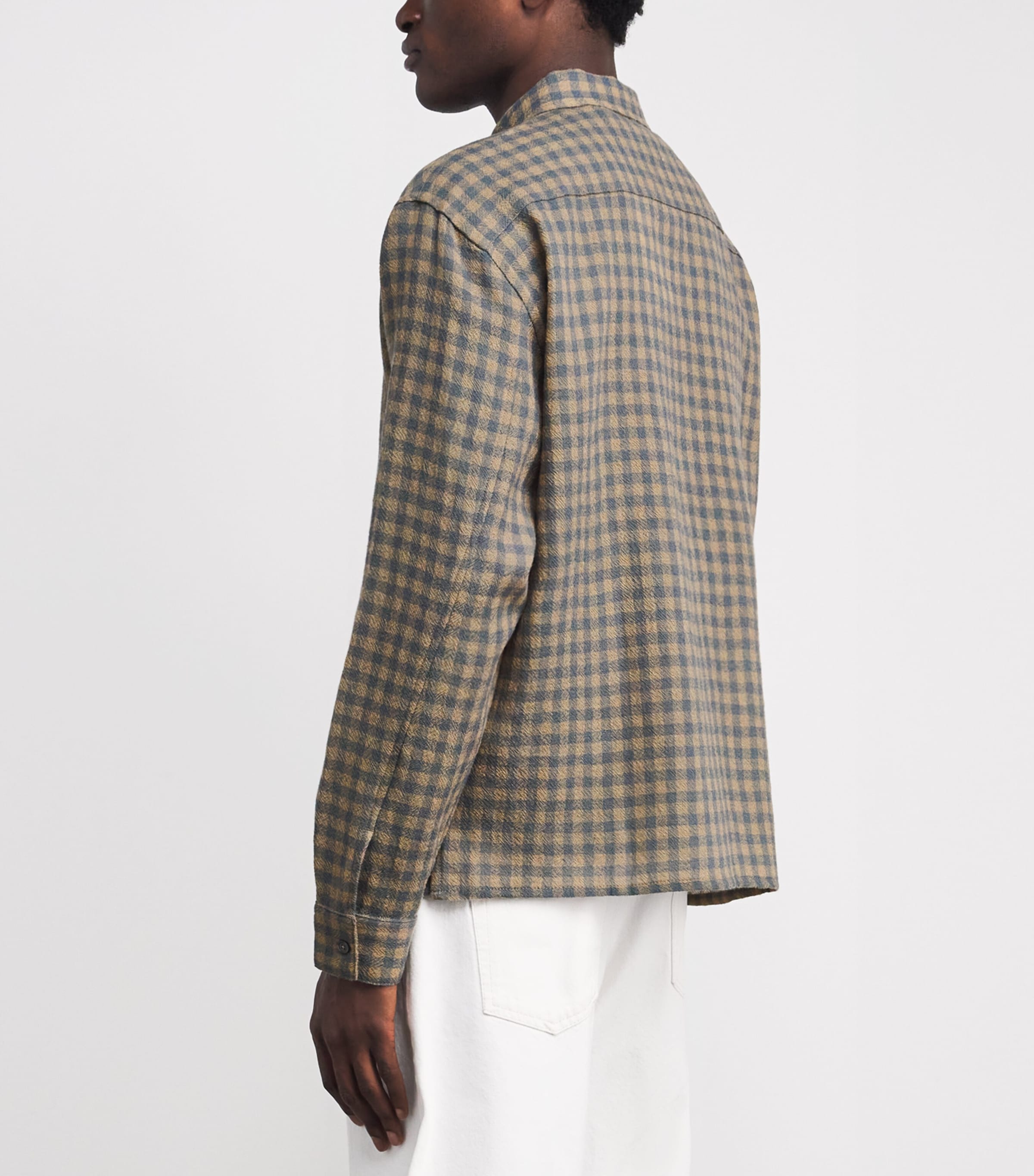 FRAME Blue Virgin Wool Check Shirt | Harrods CA