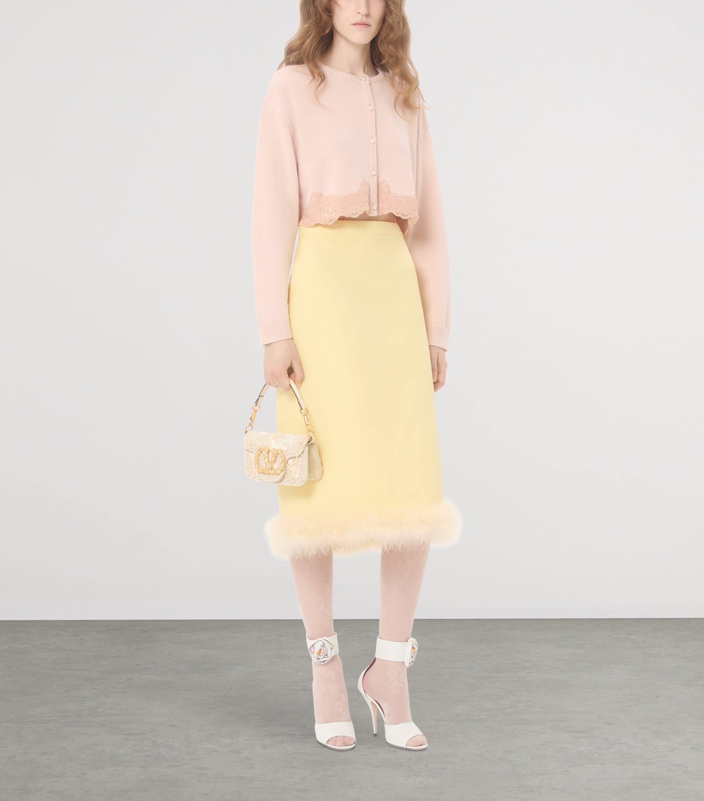 Valentino Garavani Ivory Small Embellished Locò Shoulder Bag | Harrods FR