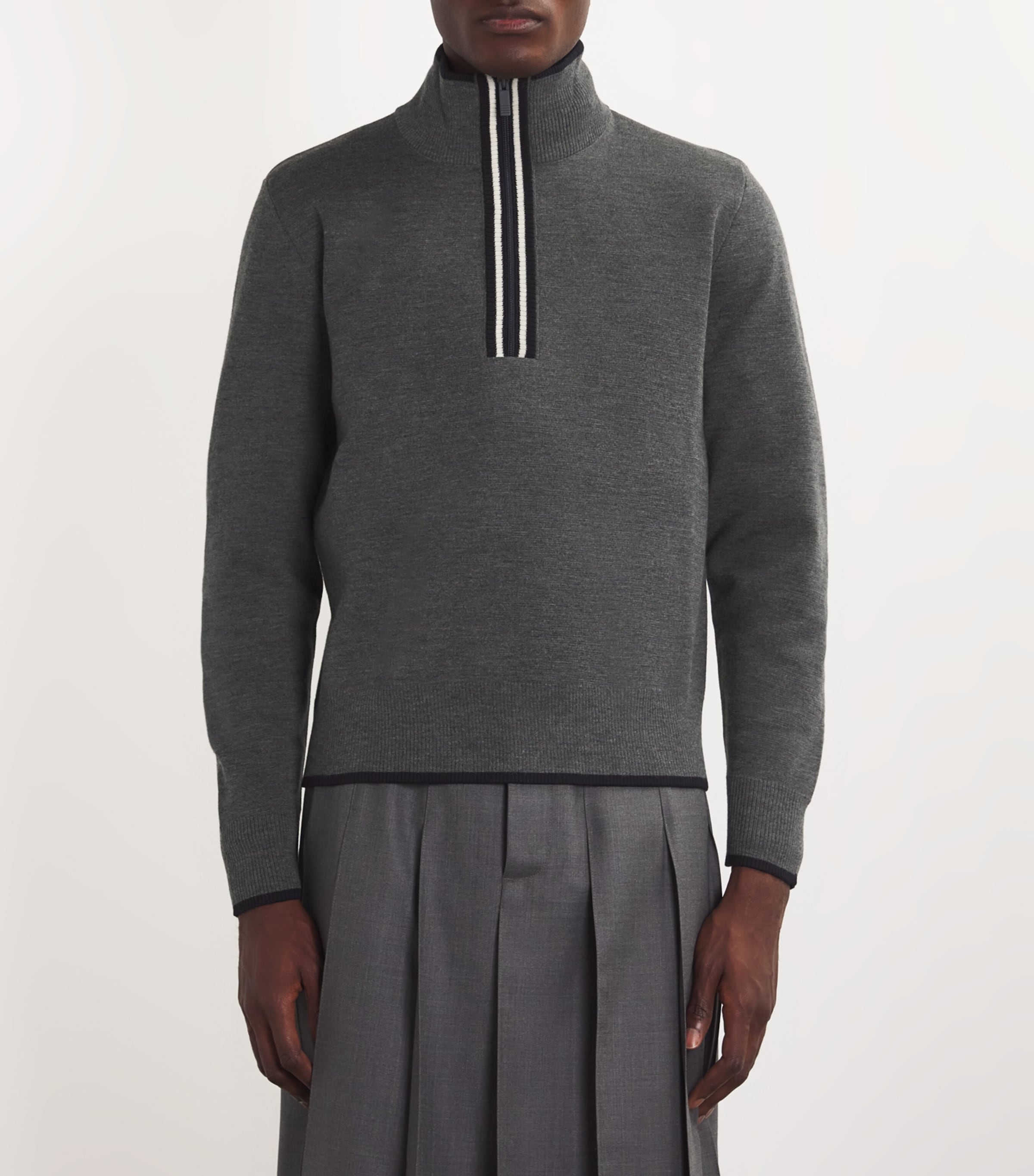 Thom Browne Milano-Stitch Funnel-Neck Sweater | Harrods UK