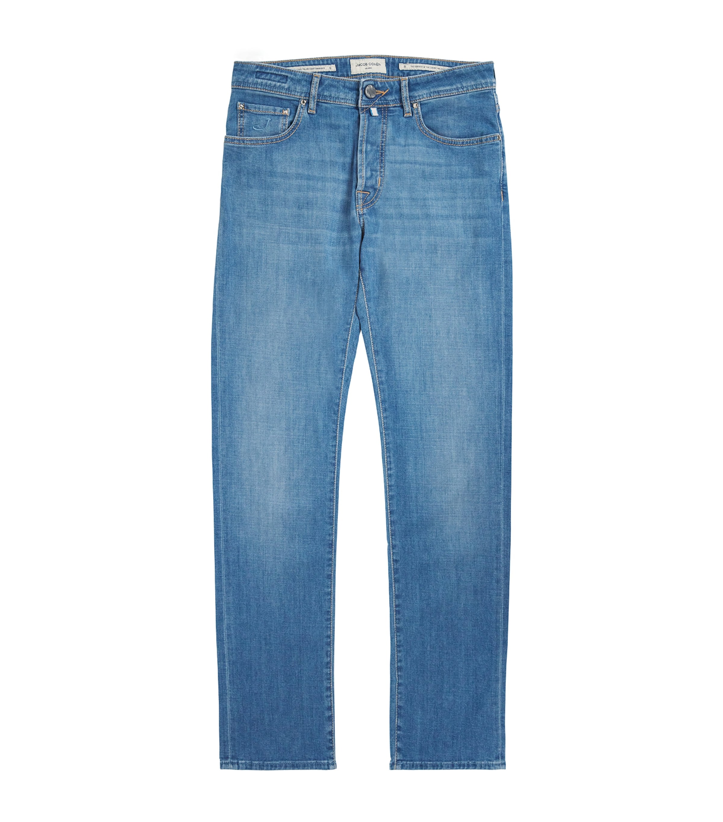JACOB COHËN Blue Nubuck-Patch Bard Slim Jeans | Harrods US