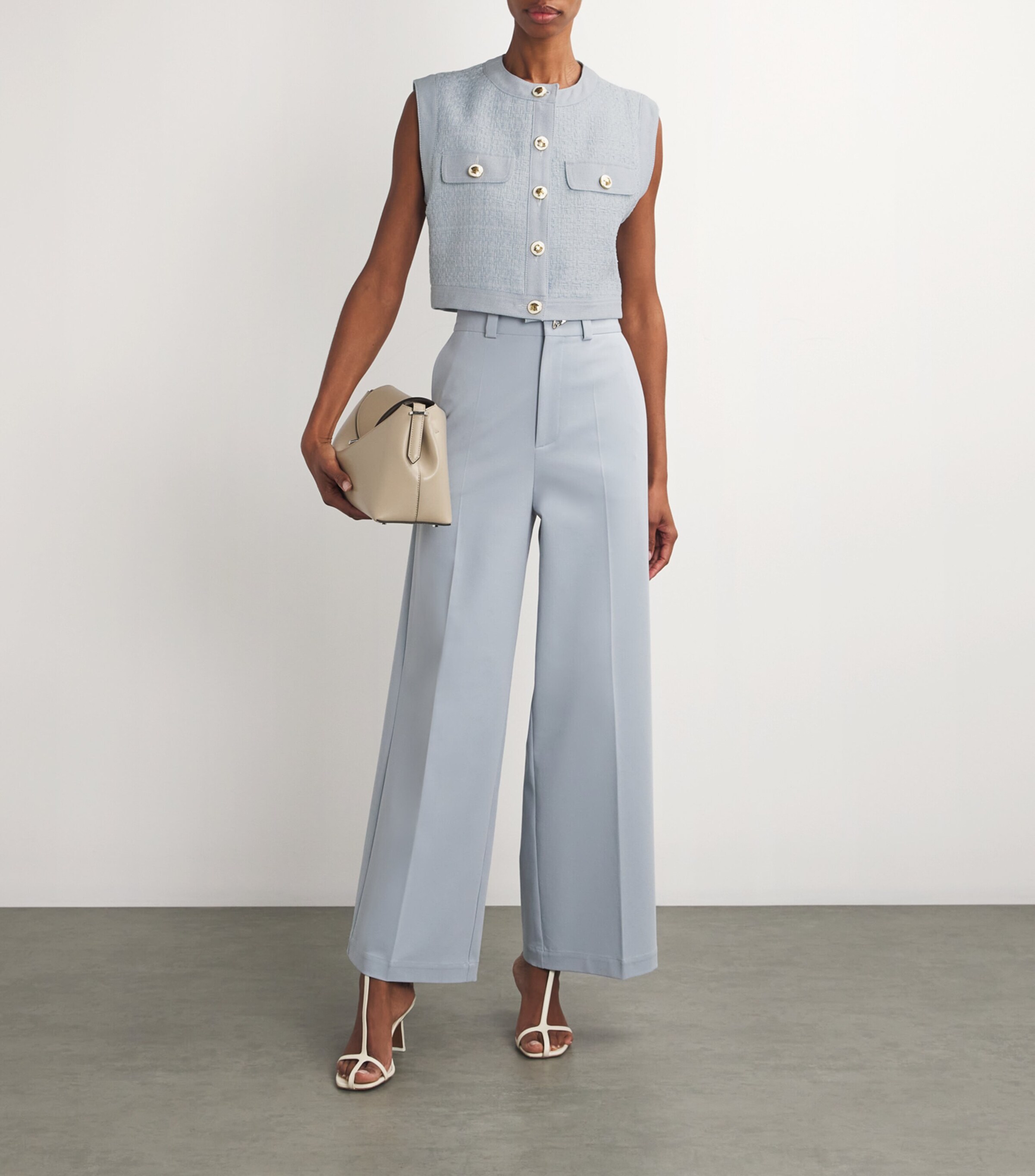 Sandro Paris Blue Button-Detail Waistcoat | Harrods US