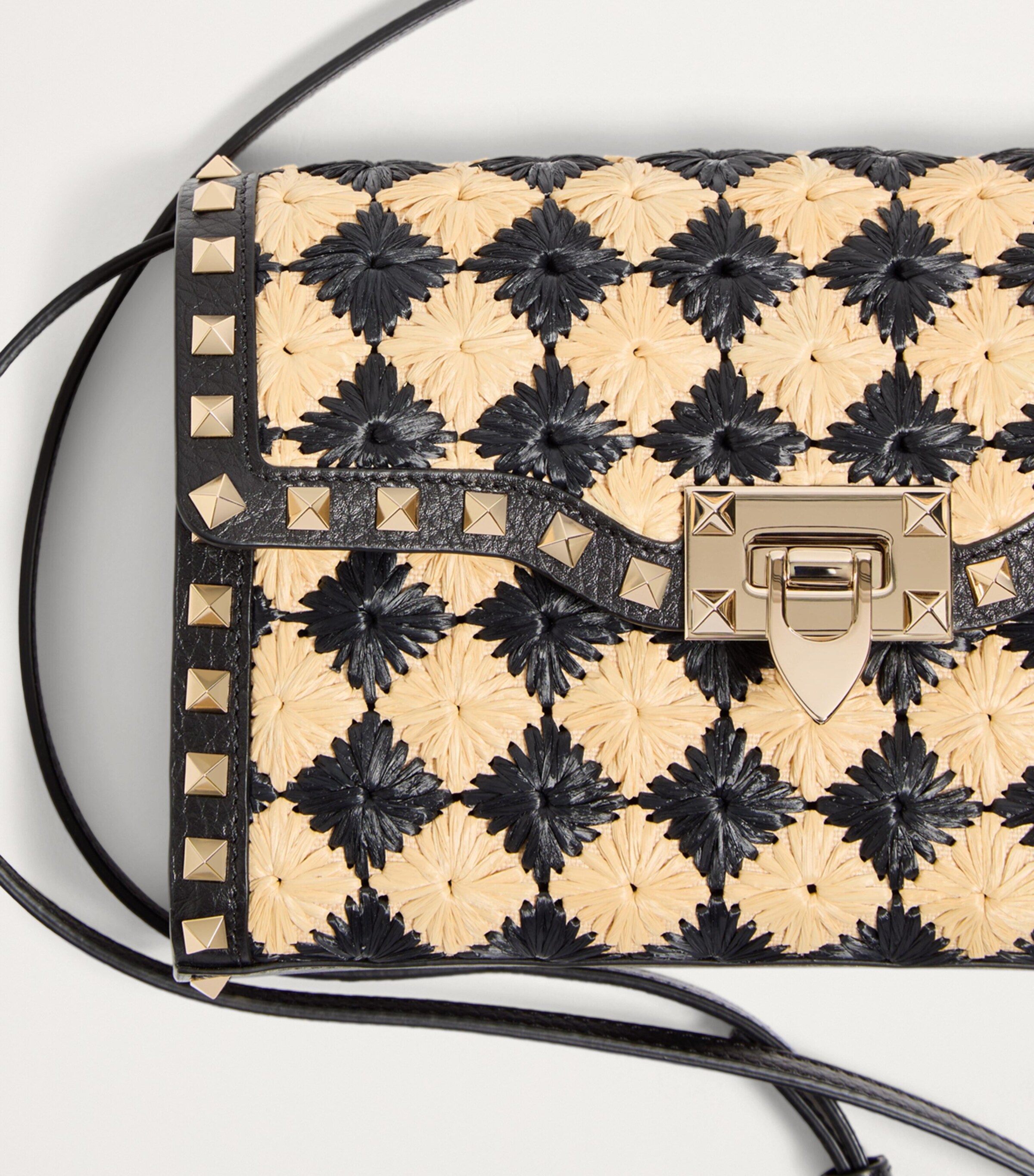 Valentino Garavani Beige Leather Rockstud Wispy Shoulder Bag | Harrods UK