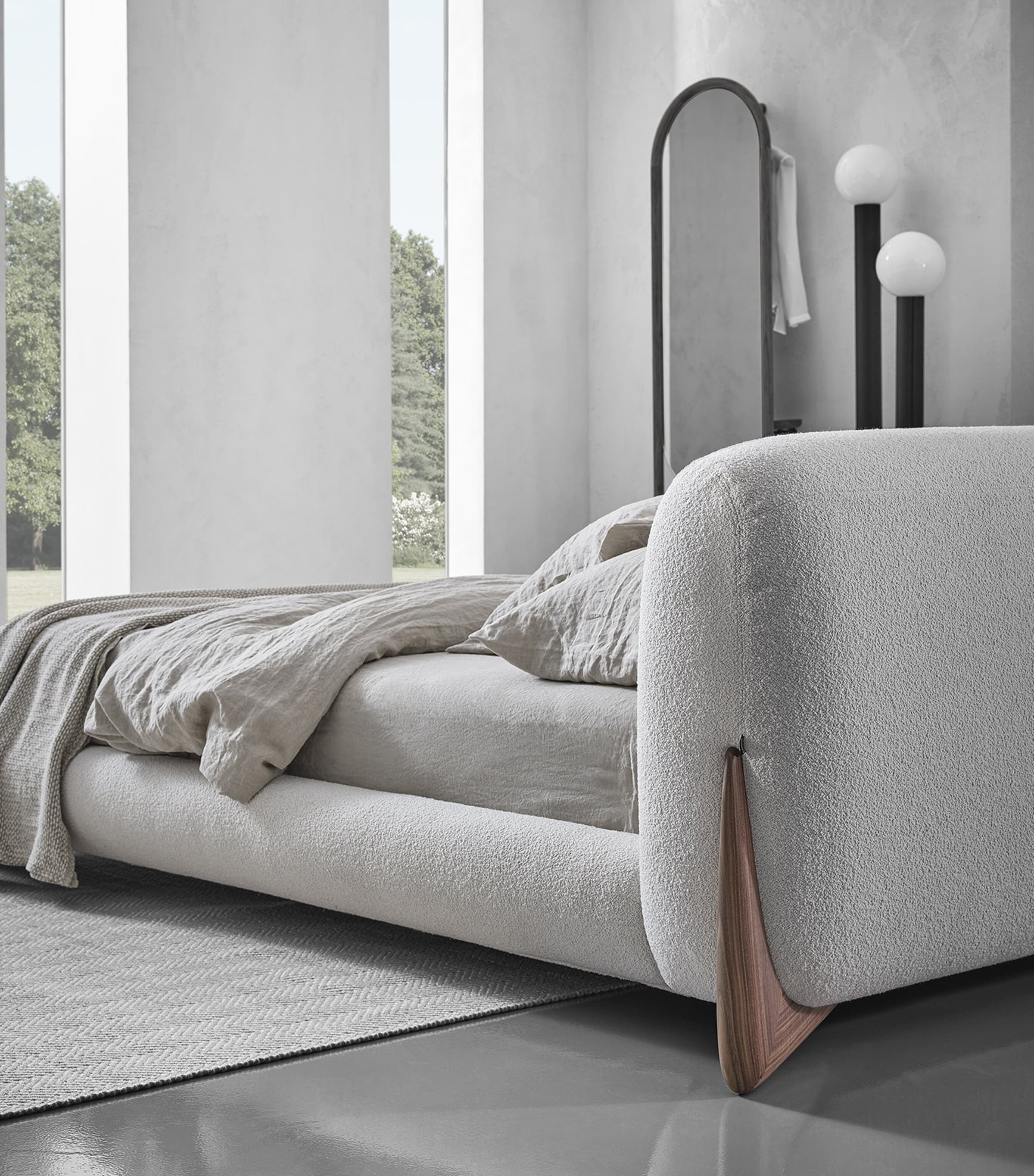 Porada Walnut Softbay Bed | Harrods UK