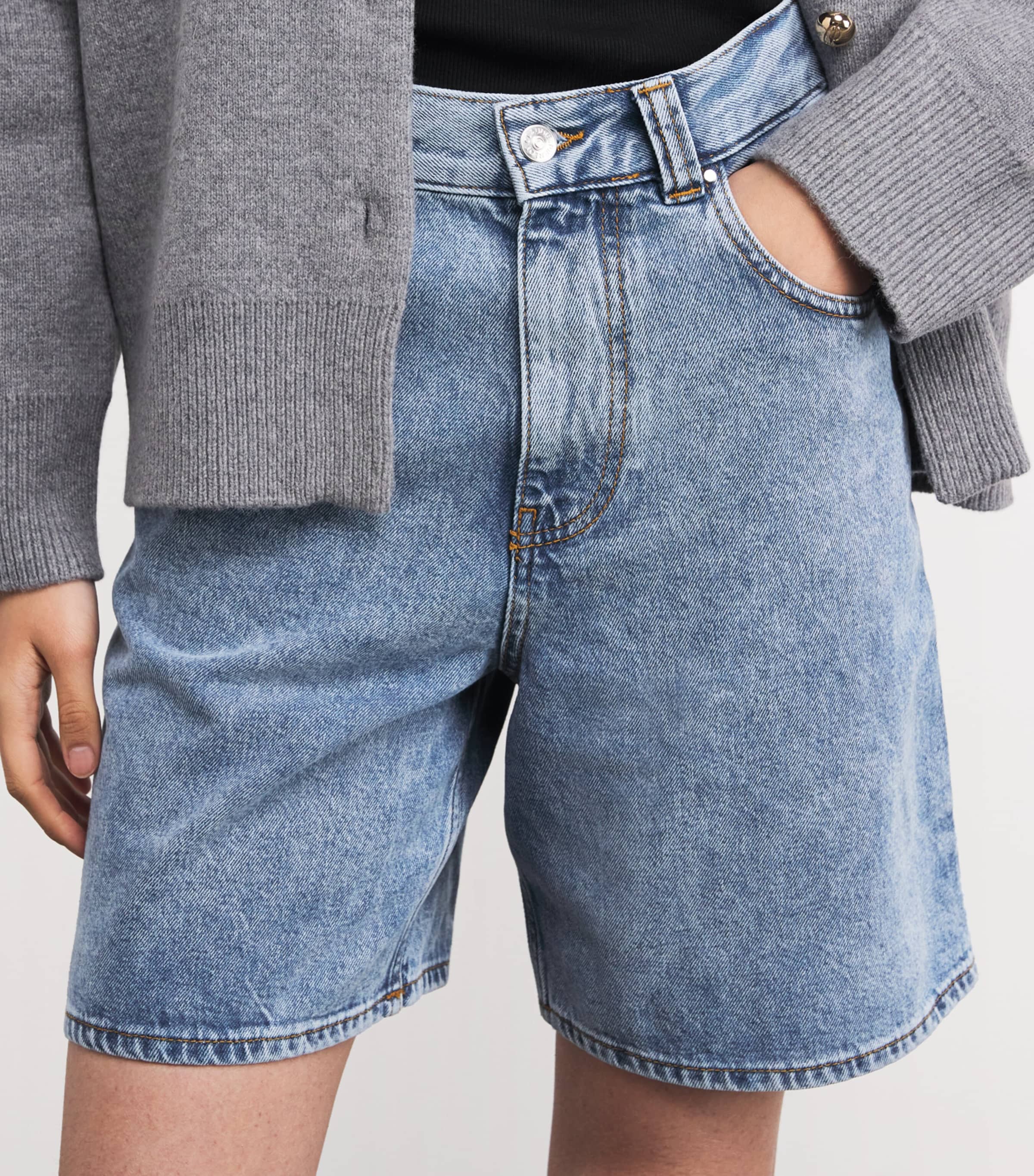 Claudie Pierlot Blue Denim Bermuda Shorts | Harrods AU