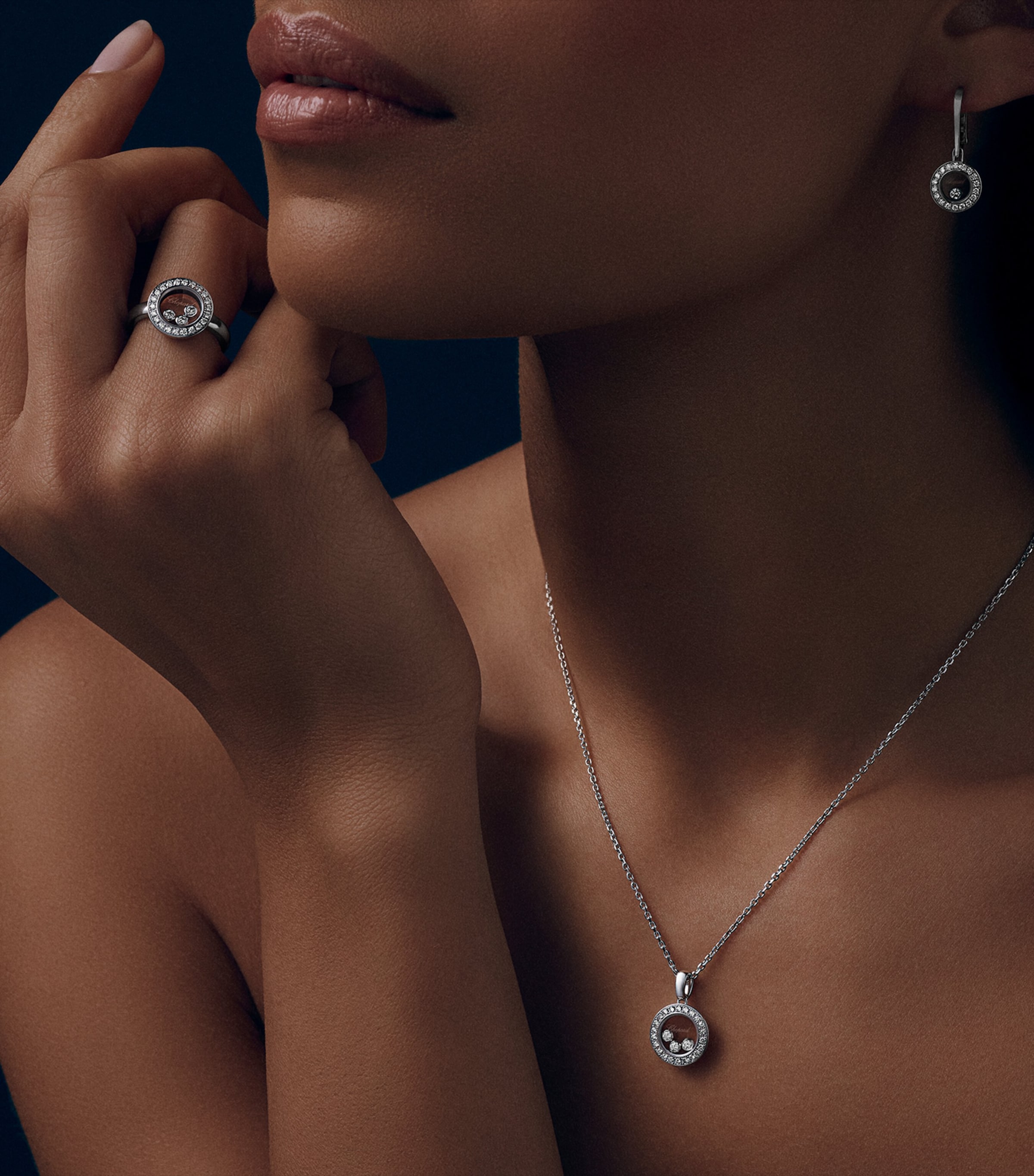 Chopard White Gold and Diamond Happy Diamonds Icons Ring | Harrods UK