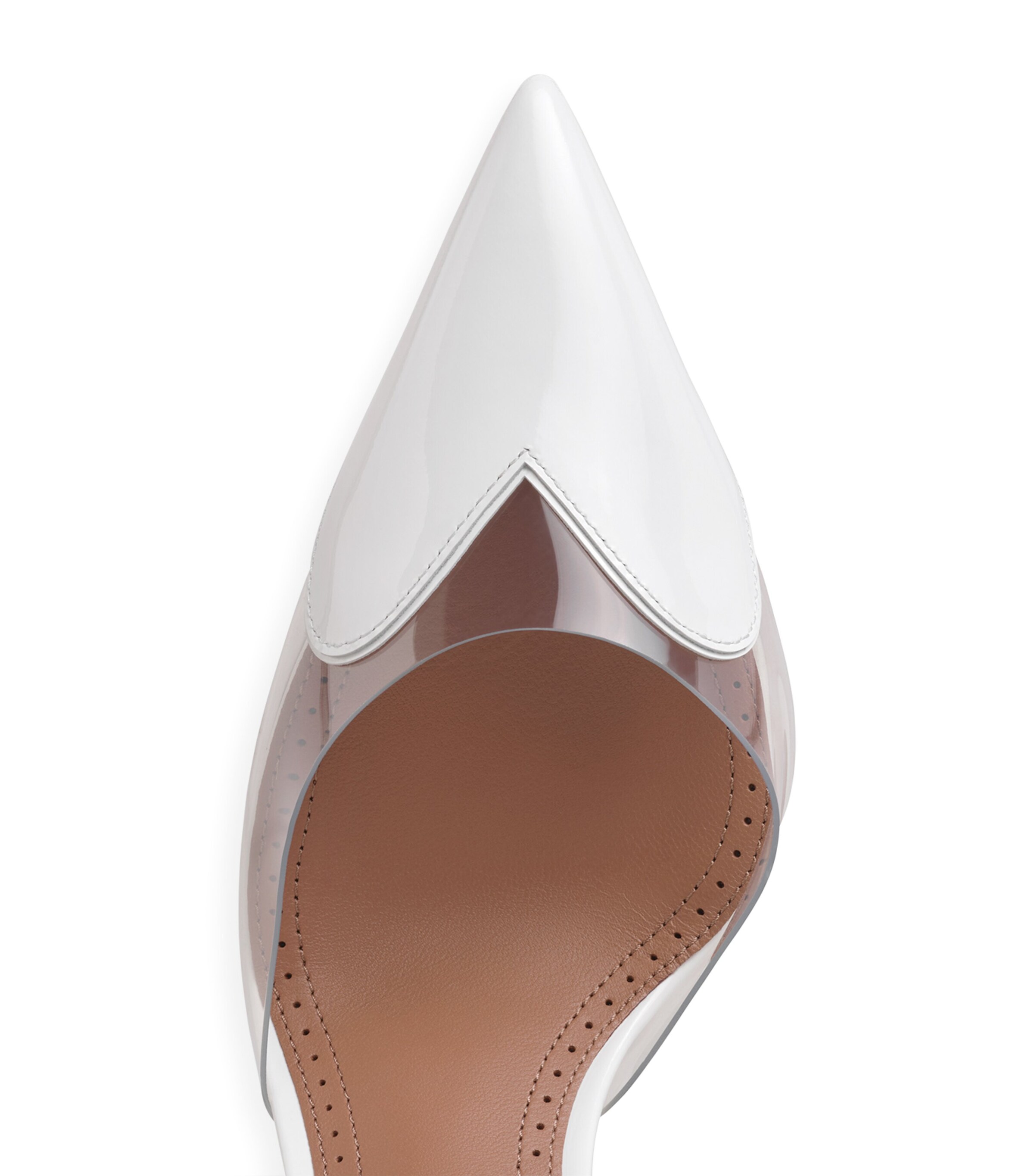 Alaïa White Leather-PVC Le Coeur Wedge Mules 90 | Harrods US