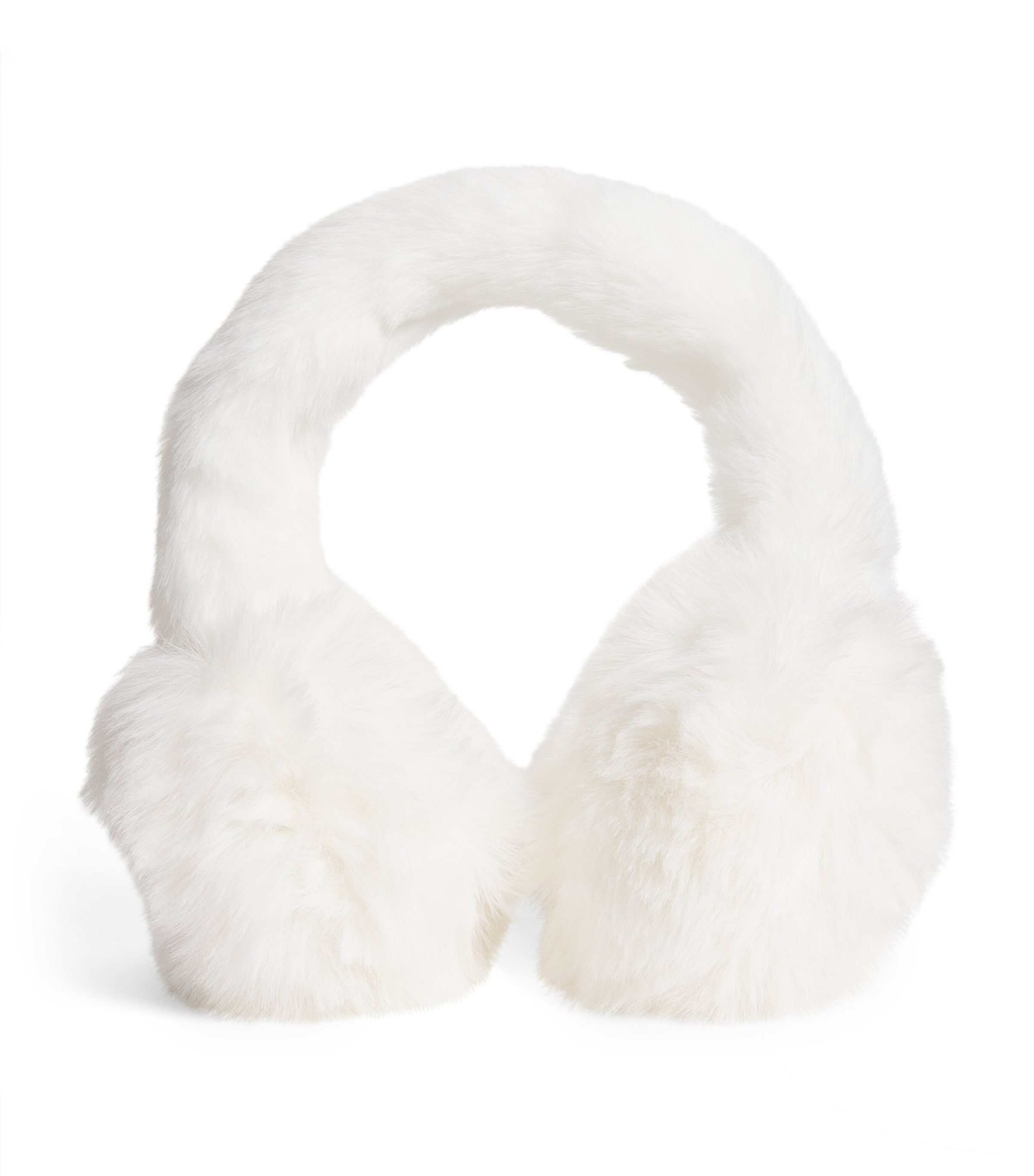 Skims Ivory Faux Fur Earmuffs | Harrods PR