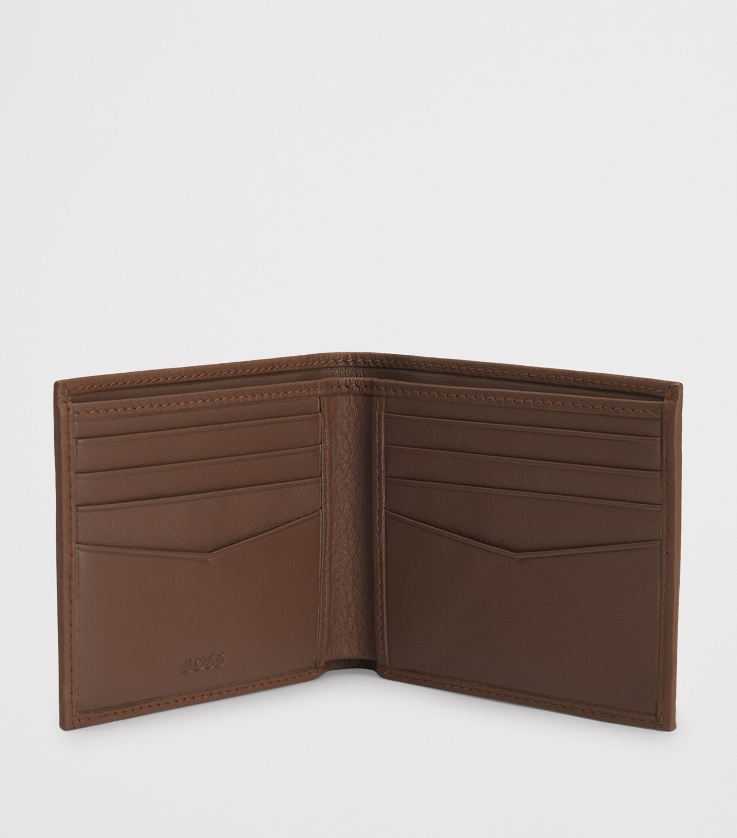 BOSS Brown Leather New Crosstown Wallet | Harrods US