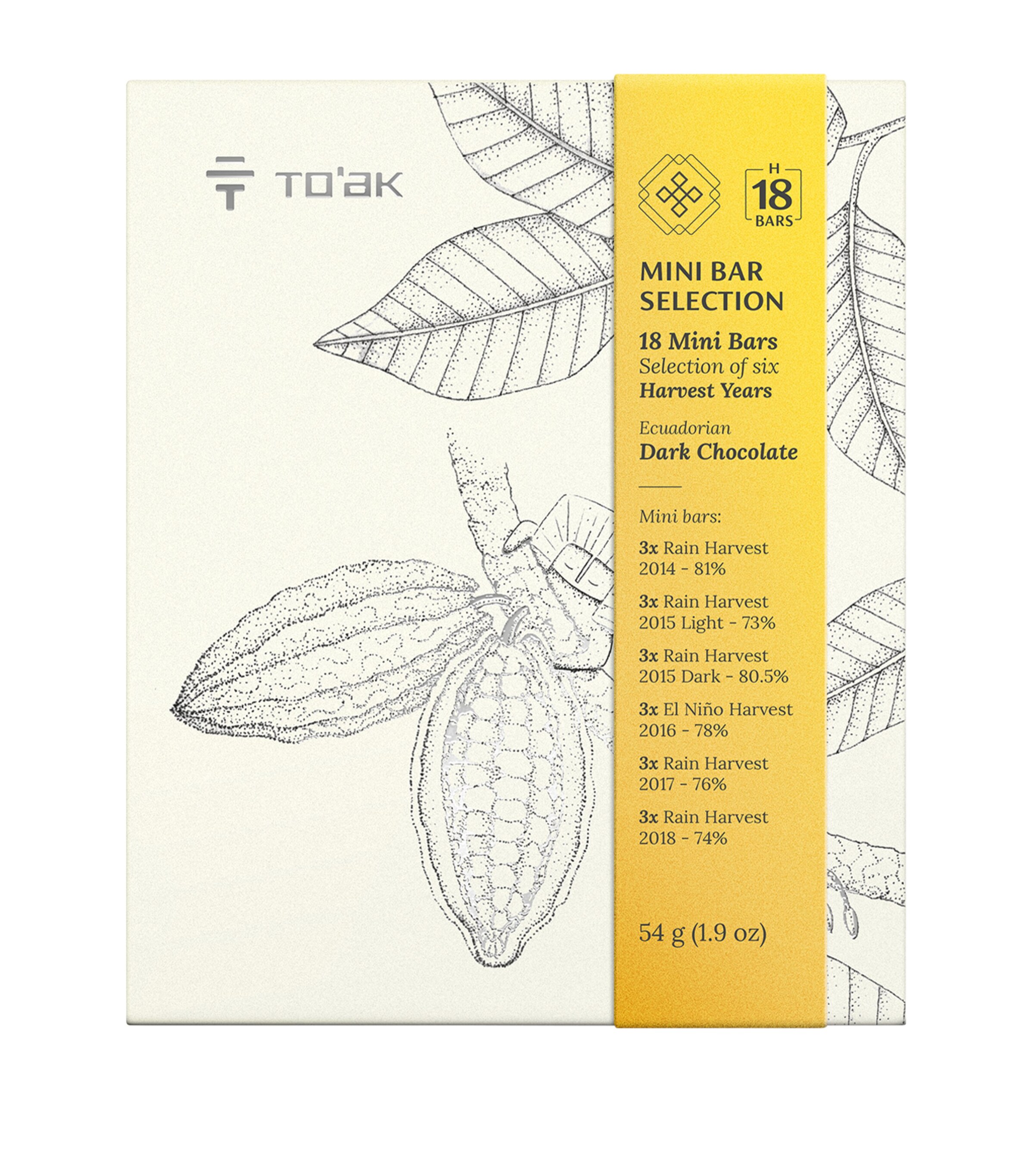 To'ak 18 Mini Dark Chocolate Bar Selection Harvest (54G) | Harrods SA