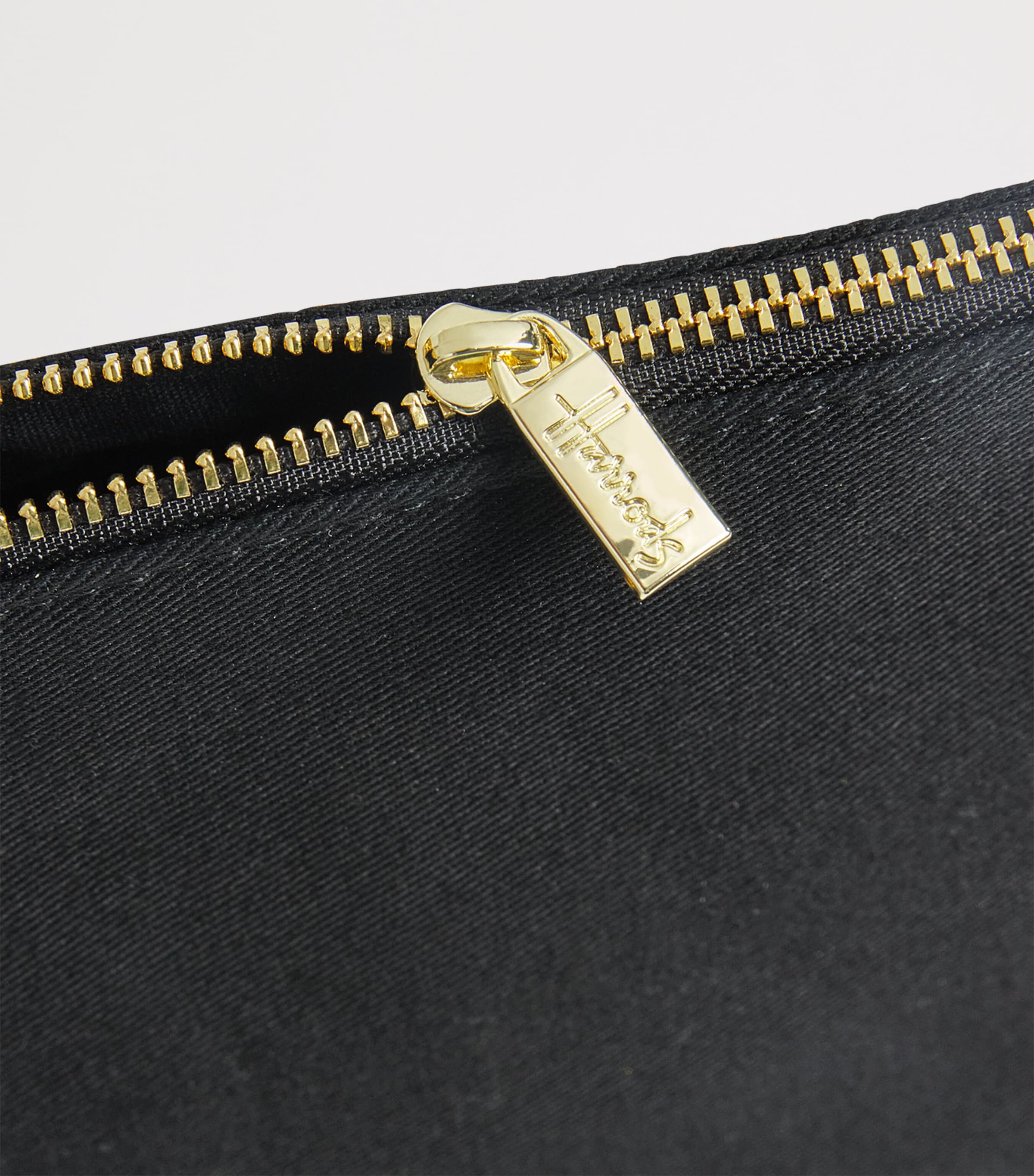Harrods Black Small Logo Cosmetic Bag | Harrods UK