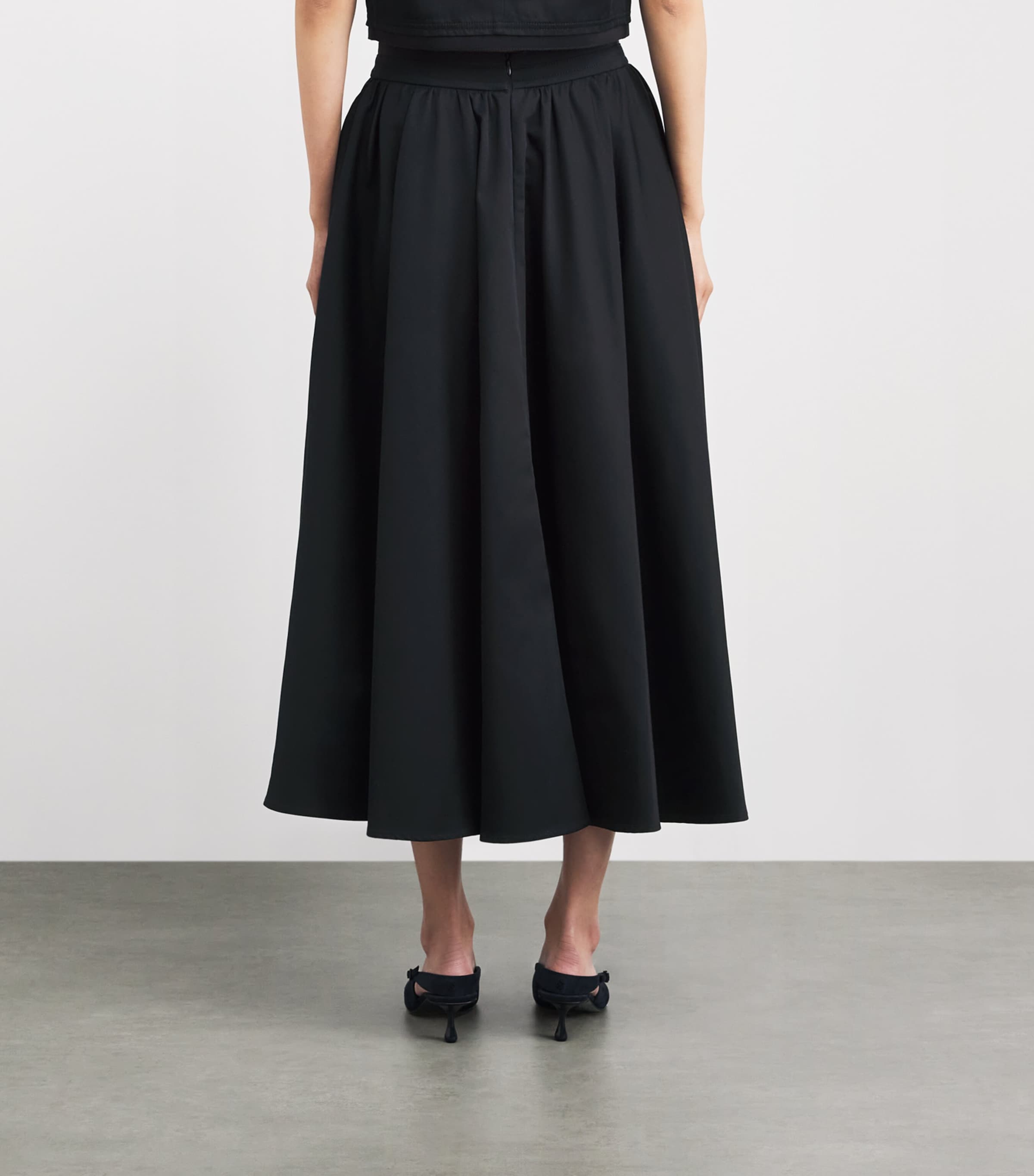 Patou Navy Volume Midi Skirt | Harrods US