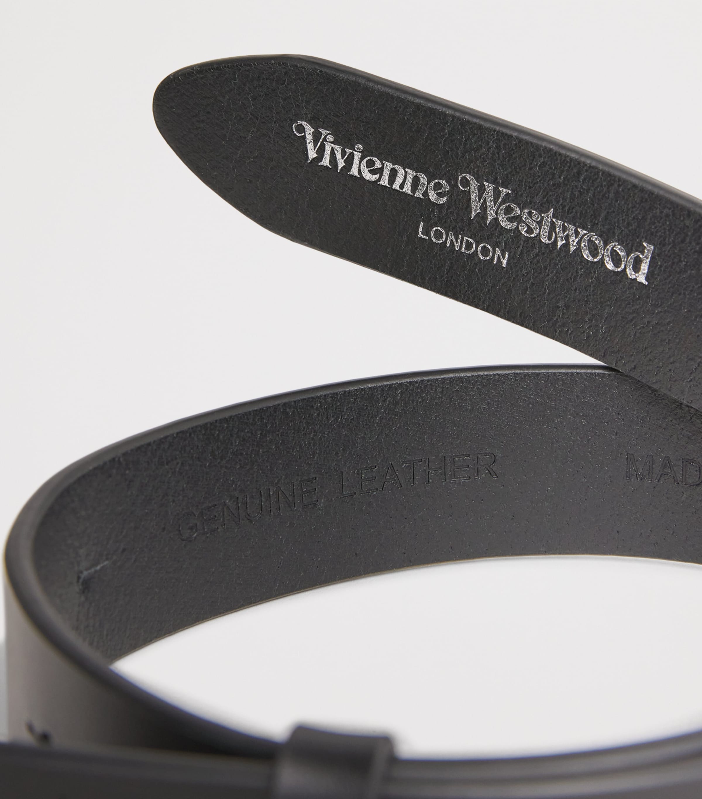 Vivienne Westwood Black Leather Orb Belt | Harrods CA