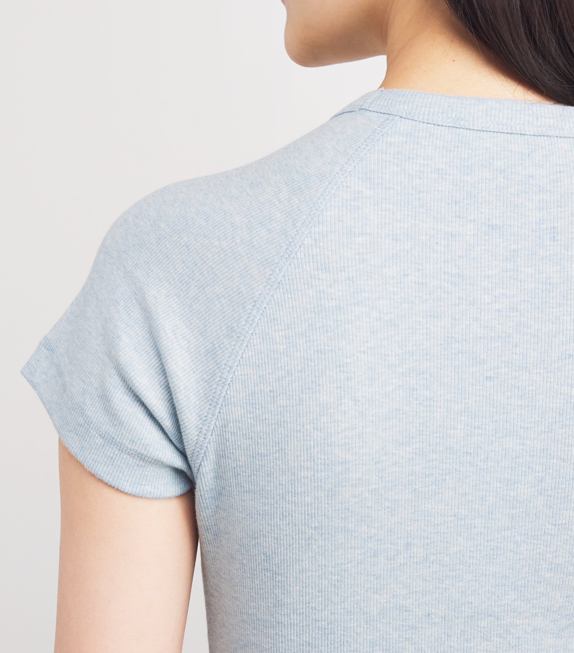 ME+EM Blue Ribbed Ultimate Raglan T-Shirt | Harrods UK