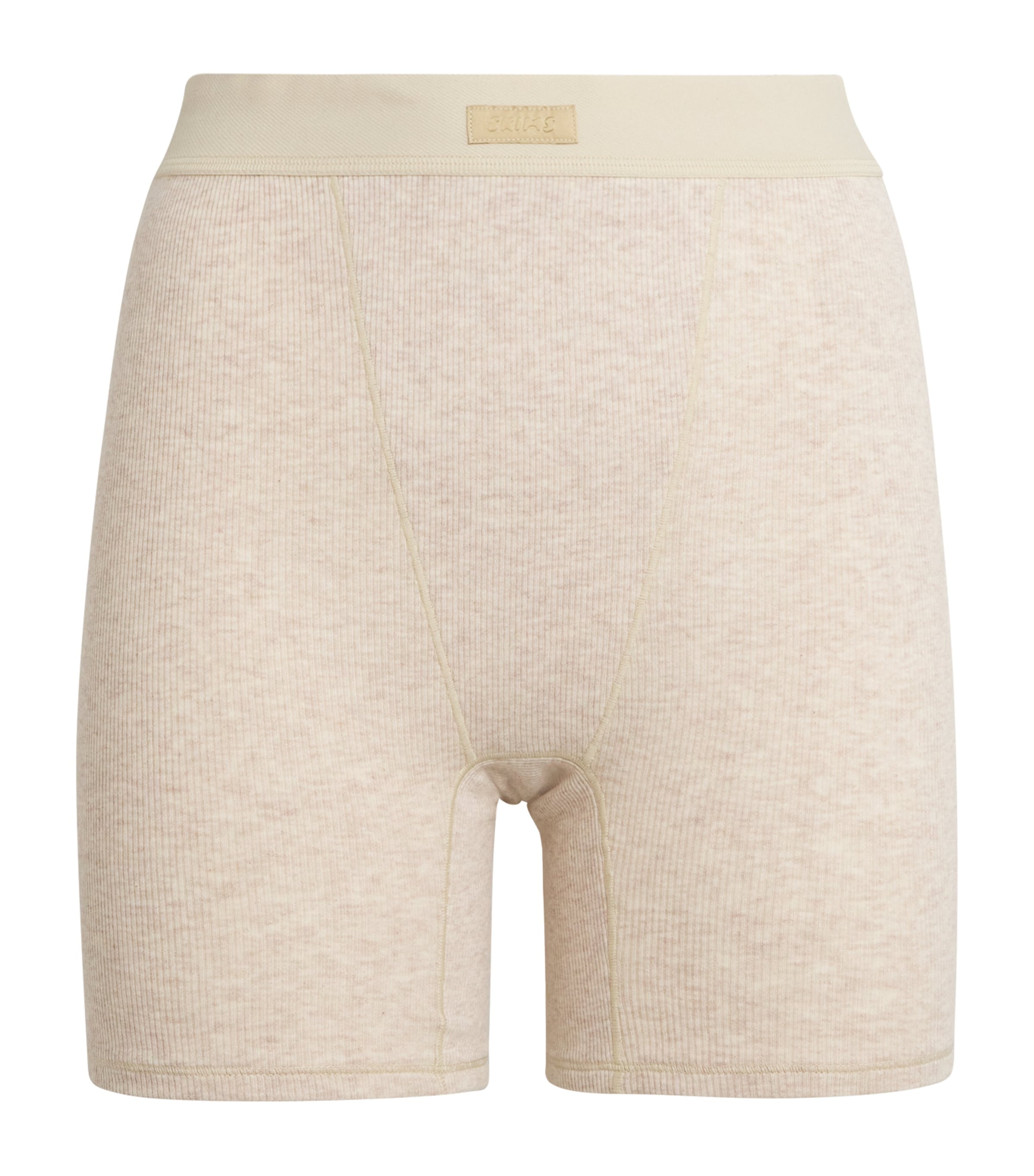 Skims Cotton-Blend Ribbed Boxer Shorts | Harrods US