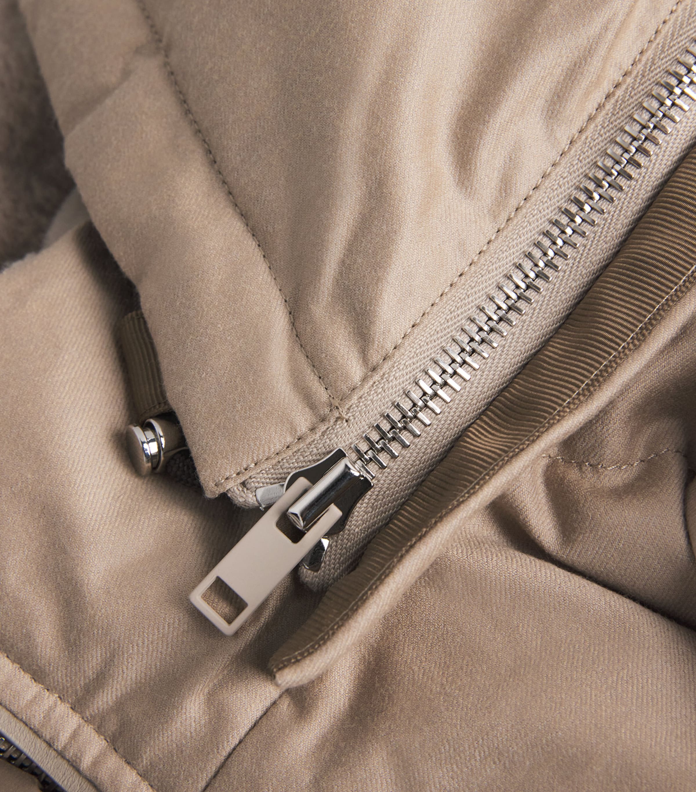 Yves Salomon Brown Wool-Silk Green Storm System Mink-Trim Puffer Jacket ...