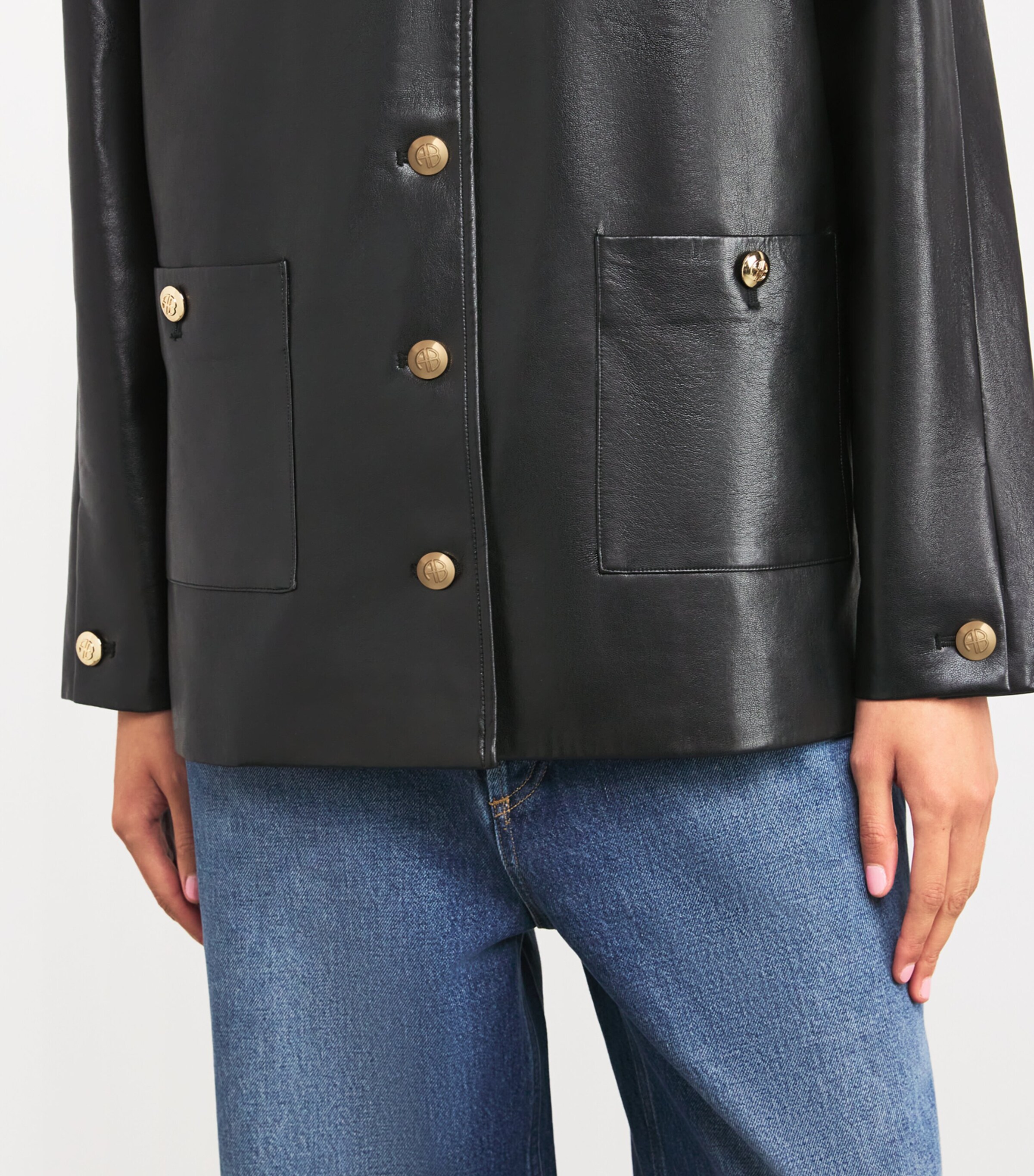 ANINE BING Glossed Luca Jacket | Harrods UK