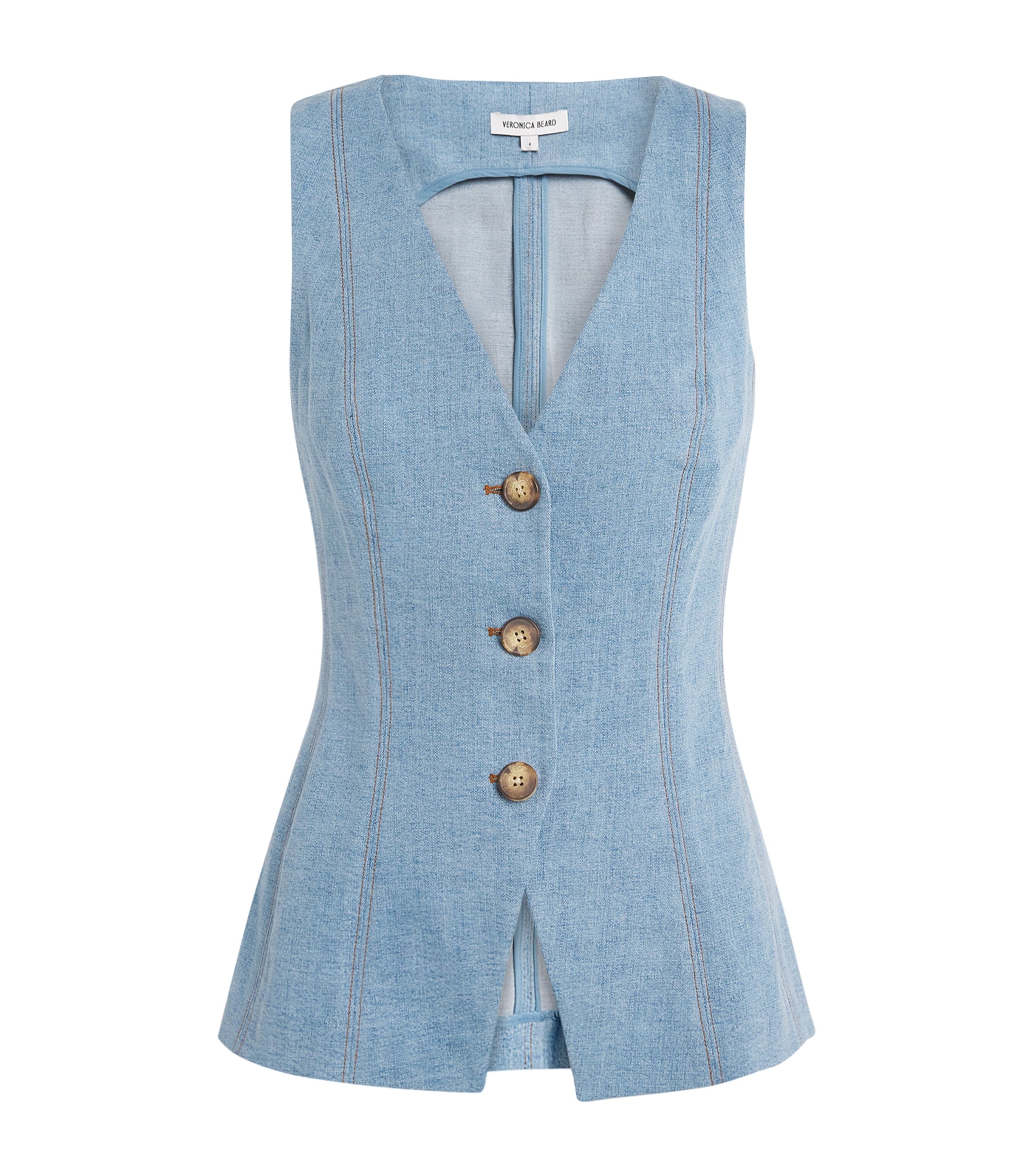 Veronica Beard Blue Denim Avalina Vest | Harrods US