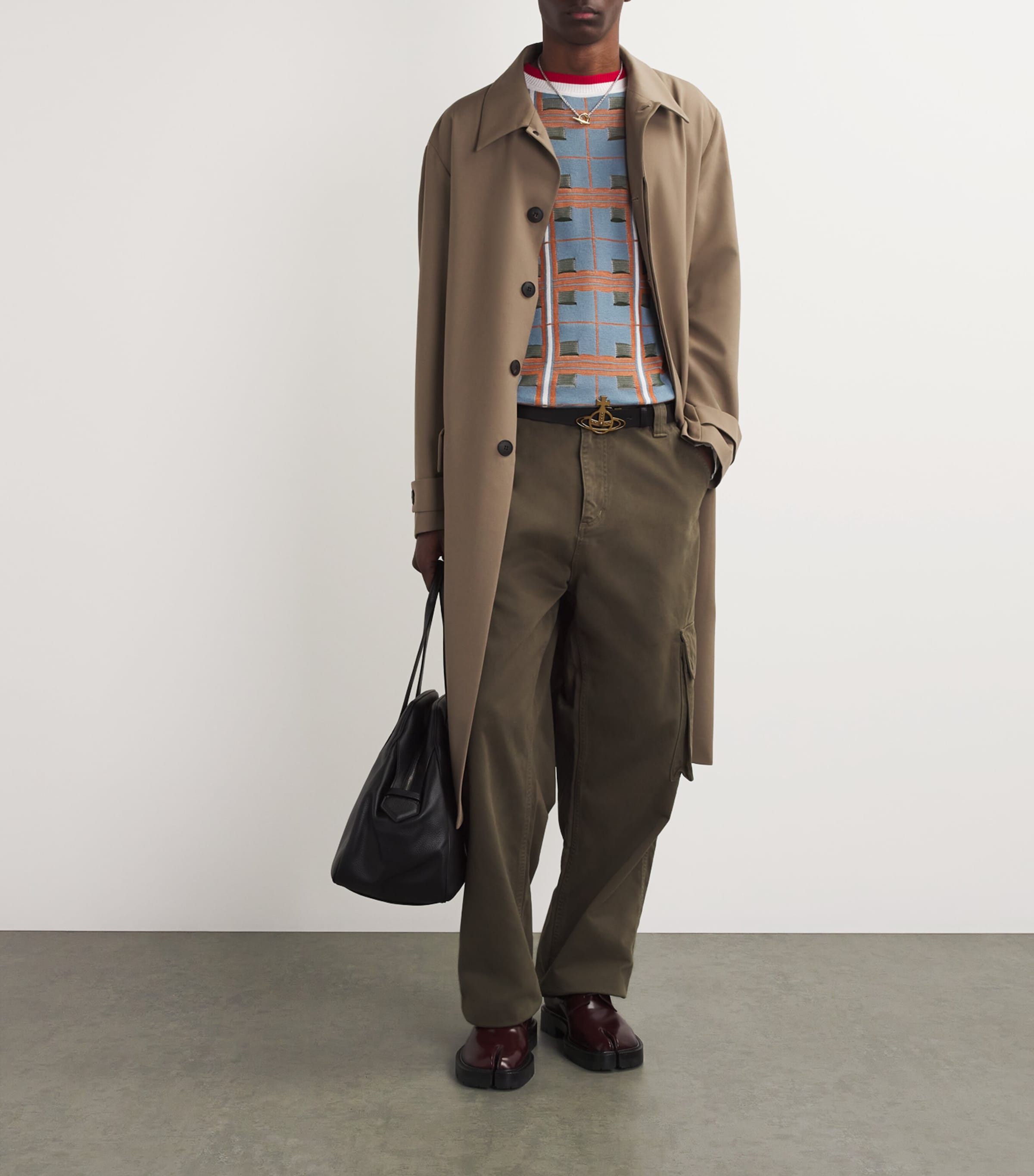 Vivienne Westwood Black Leather Line Orb Buckle Belt | Harrods UK