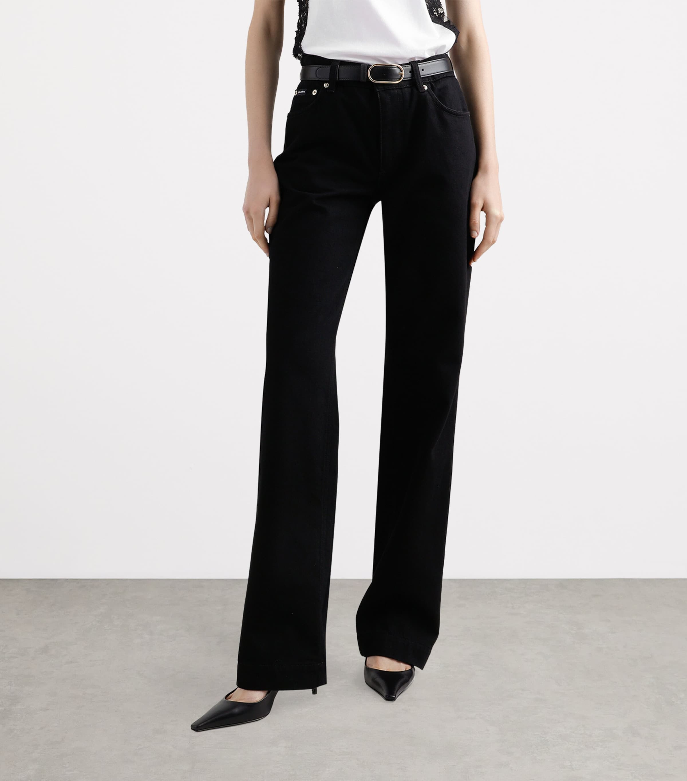 Dolce&Gabbana Multi Logo Plaque Straight Jeans | Harrods HK