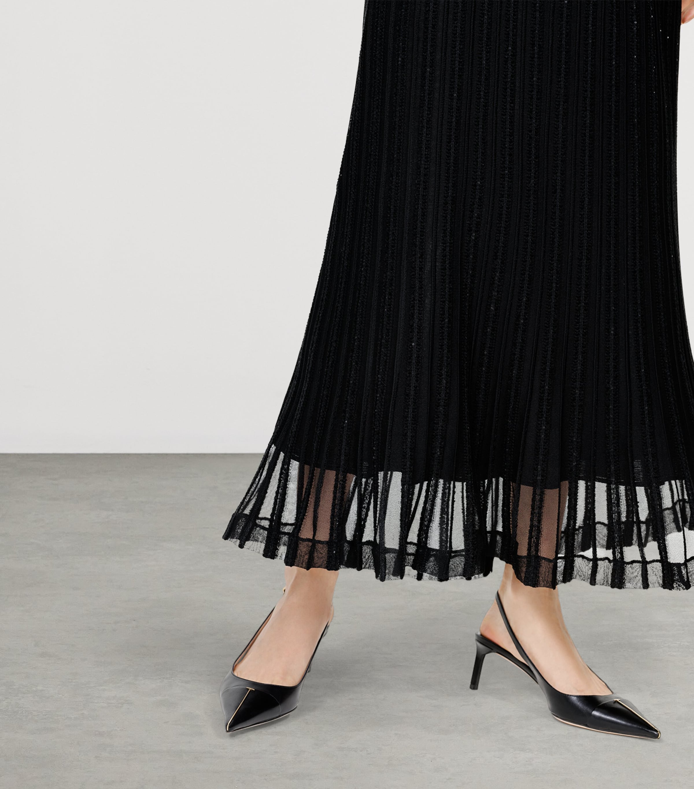 TOM FORD Black Goat Leather T Slingback Pumps | Harrods US