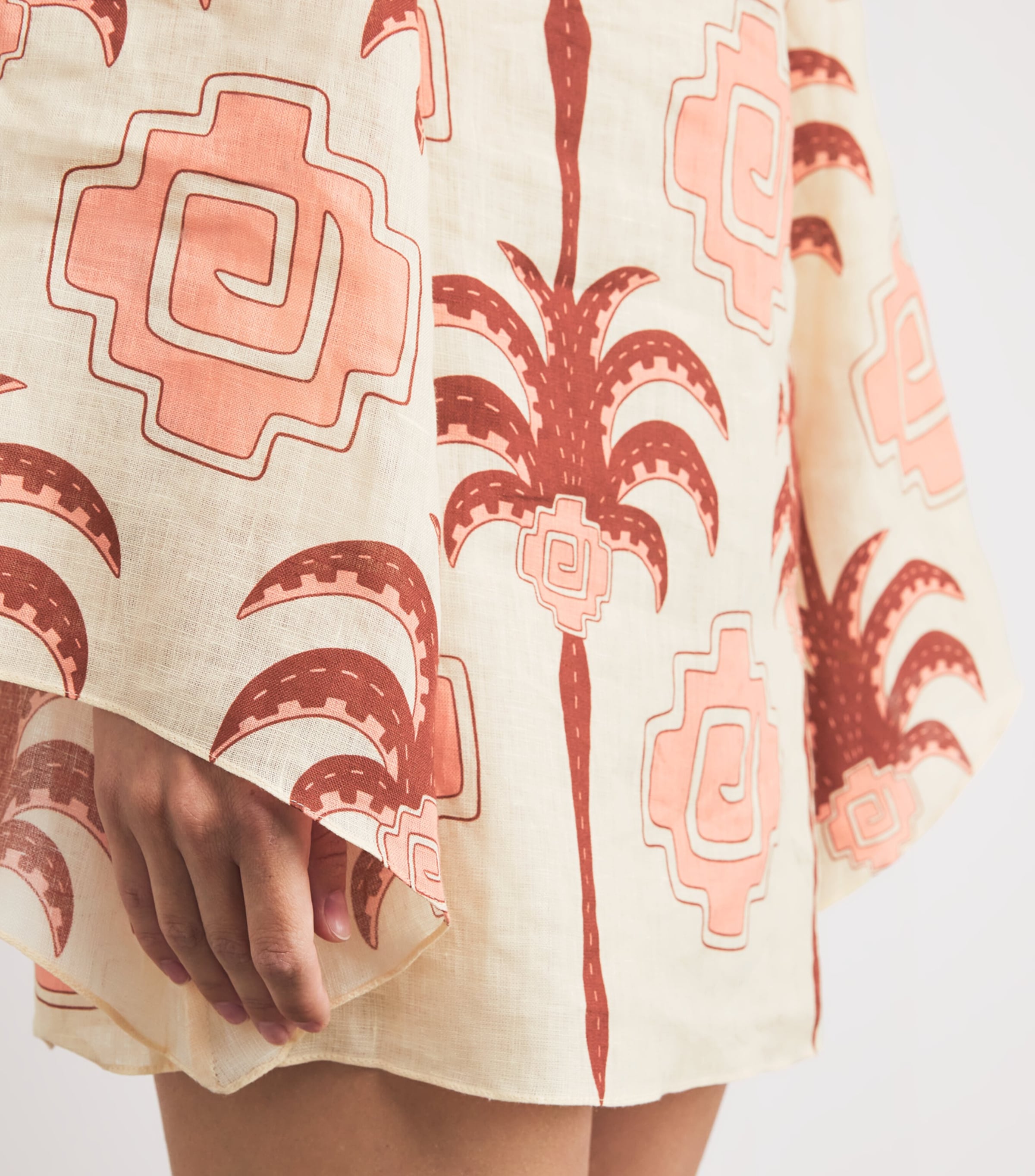 Johanna Ortiz Pink Linen Wave After Wave Mini Dress | Harrods IT