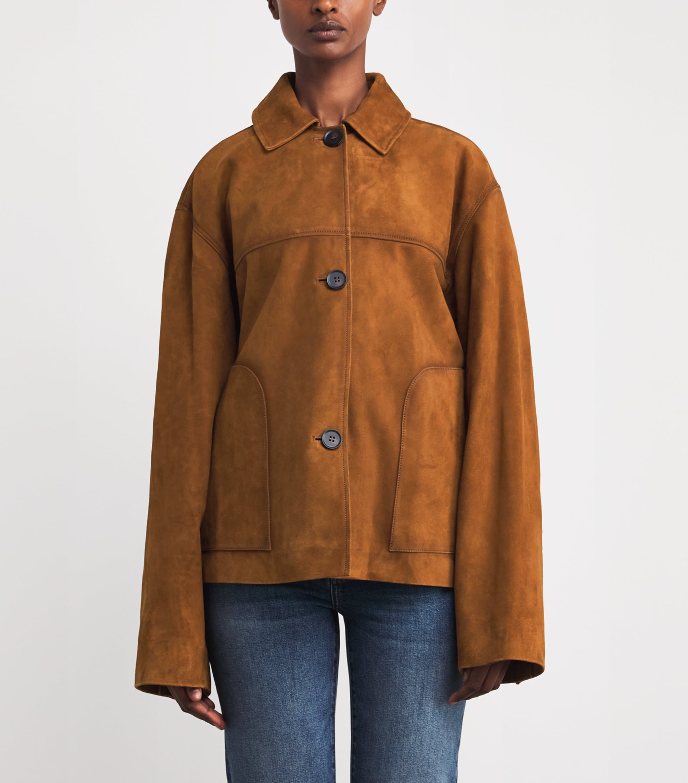 CAMILLA AND MARC Brown Suede Camber Bomber Jacket | Harrods CA