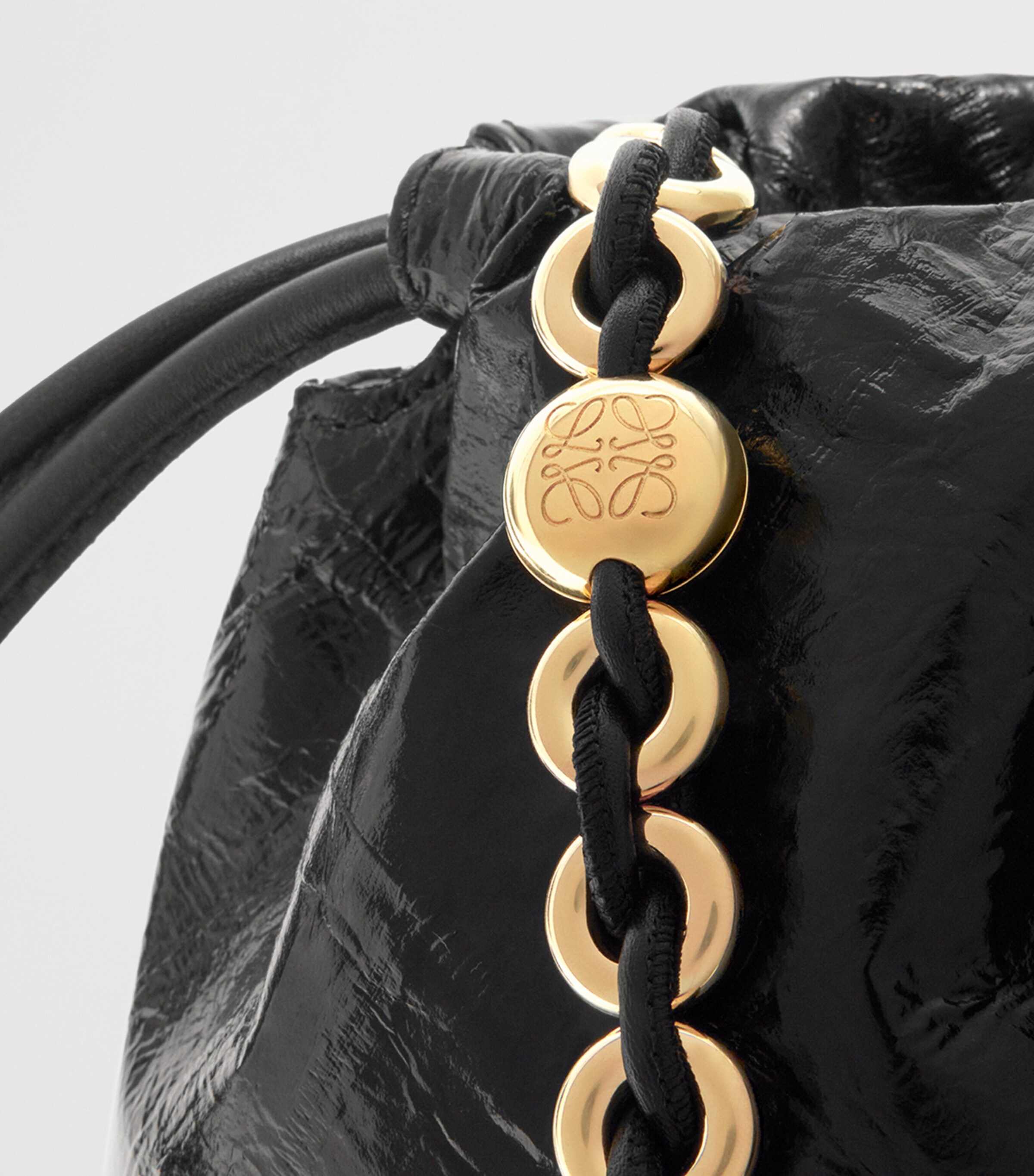 LOEWE Black Medium Eel Leather Flamenco Purse | Harrods JP