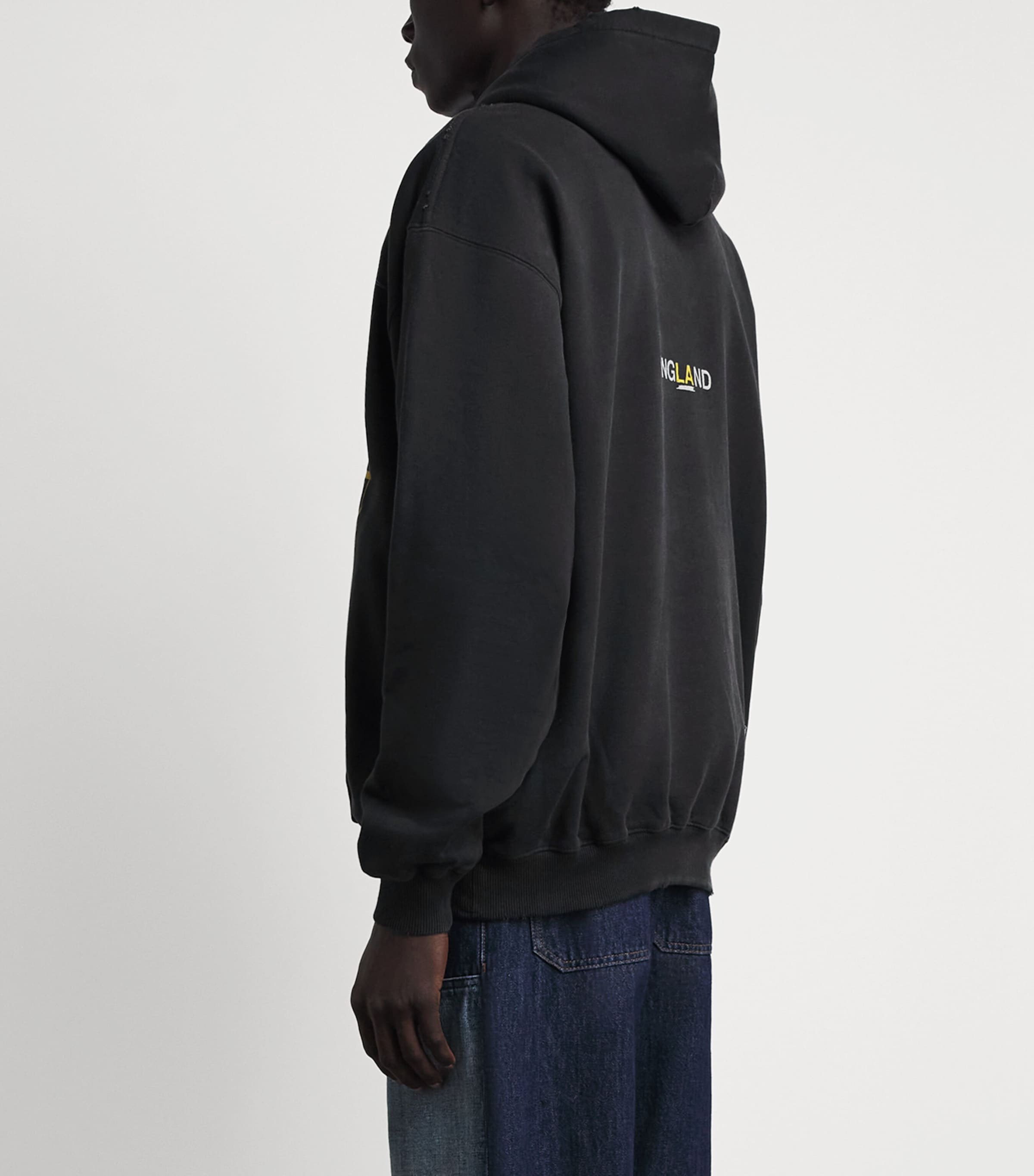 Represent Black Cotton Enemy Graphic Hoodie | Harrods AU