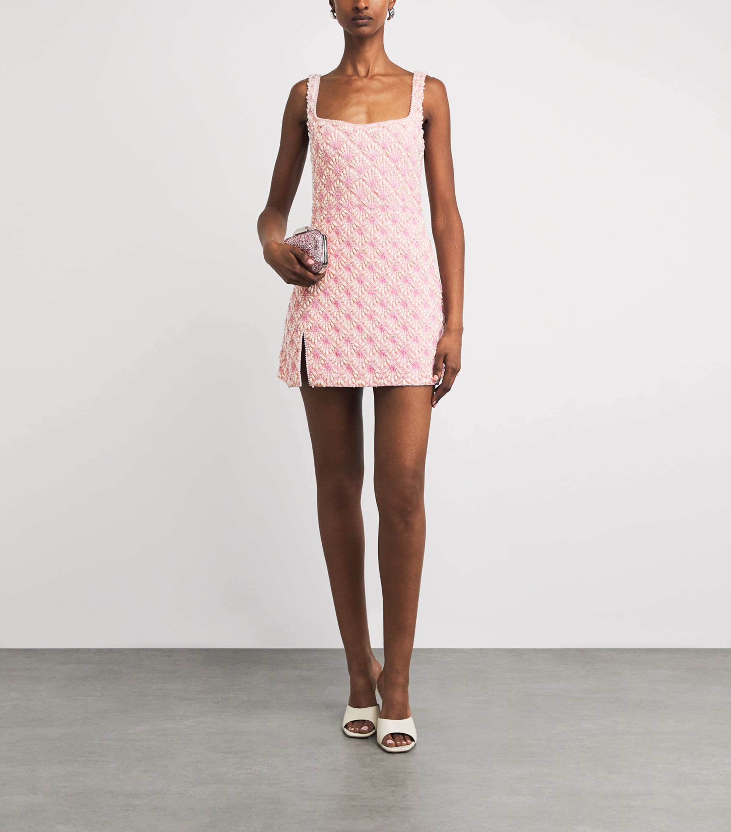Clio Peppiatt Pink Arial Beaded Mini Dress | Harrods UK