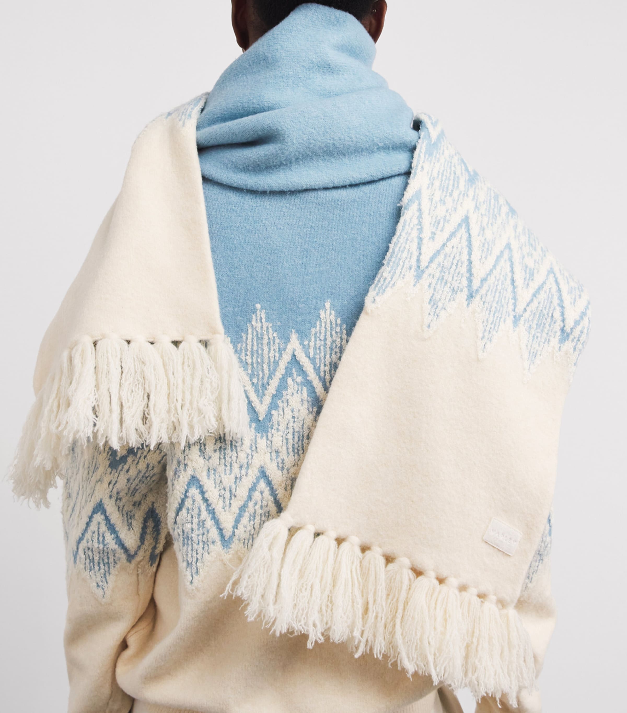 Varley Blue Fair Isle Sebastian 2.0 Scarf | Harrods CN