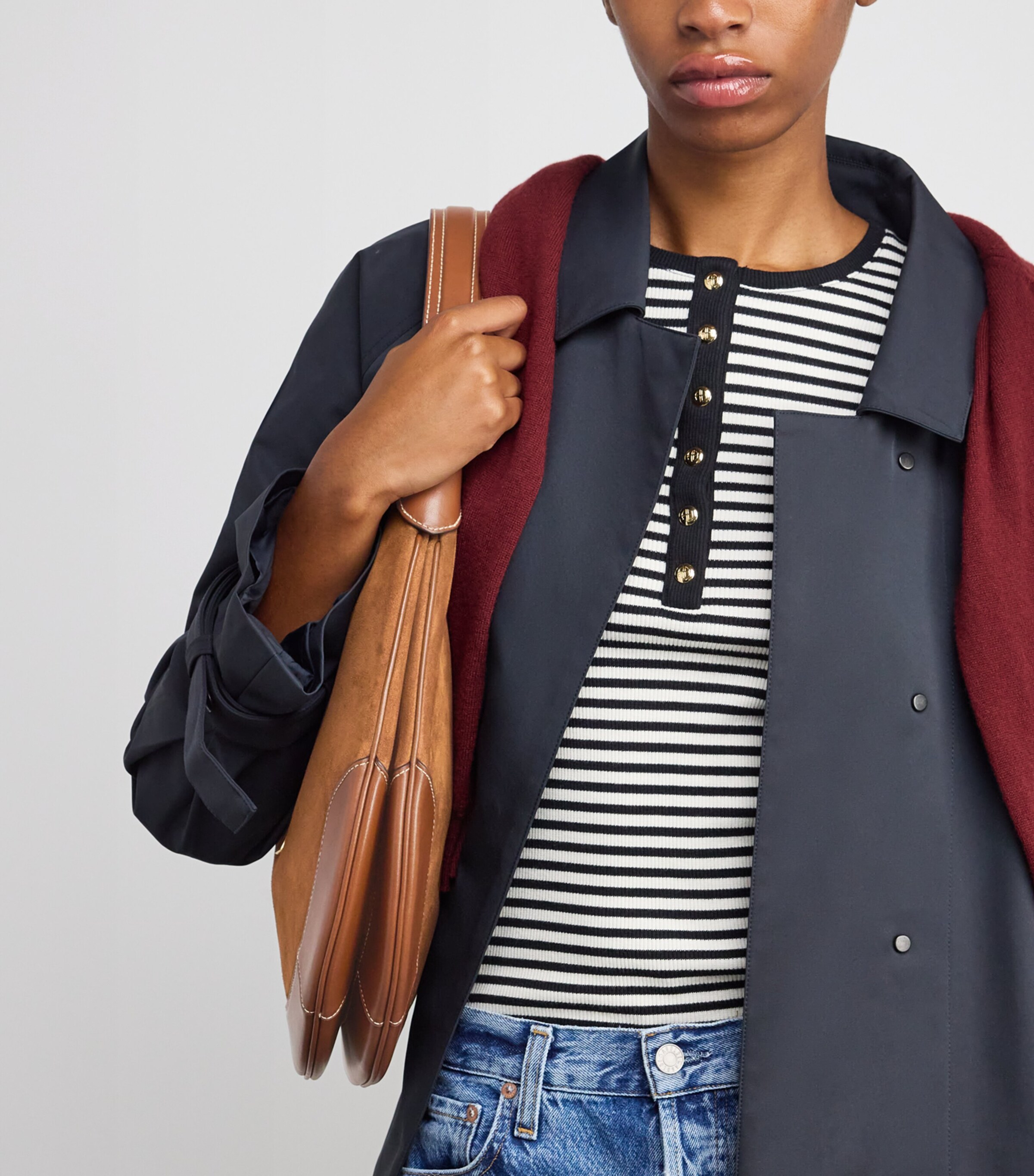 Polo Ralph Lauren Brown Medium Suede ID Shoulder Bag | Harrods US