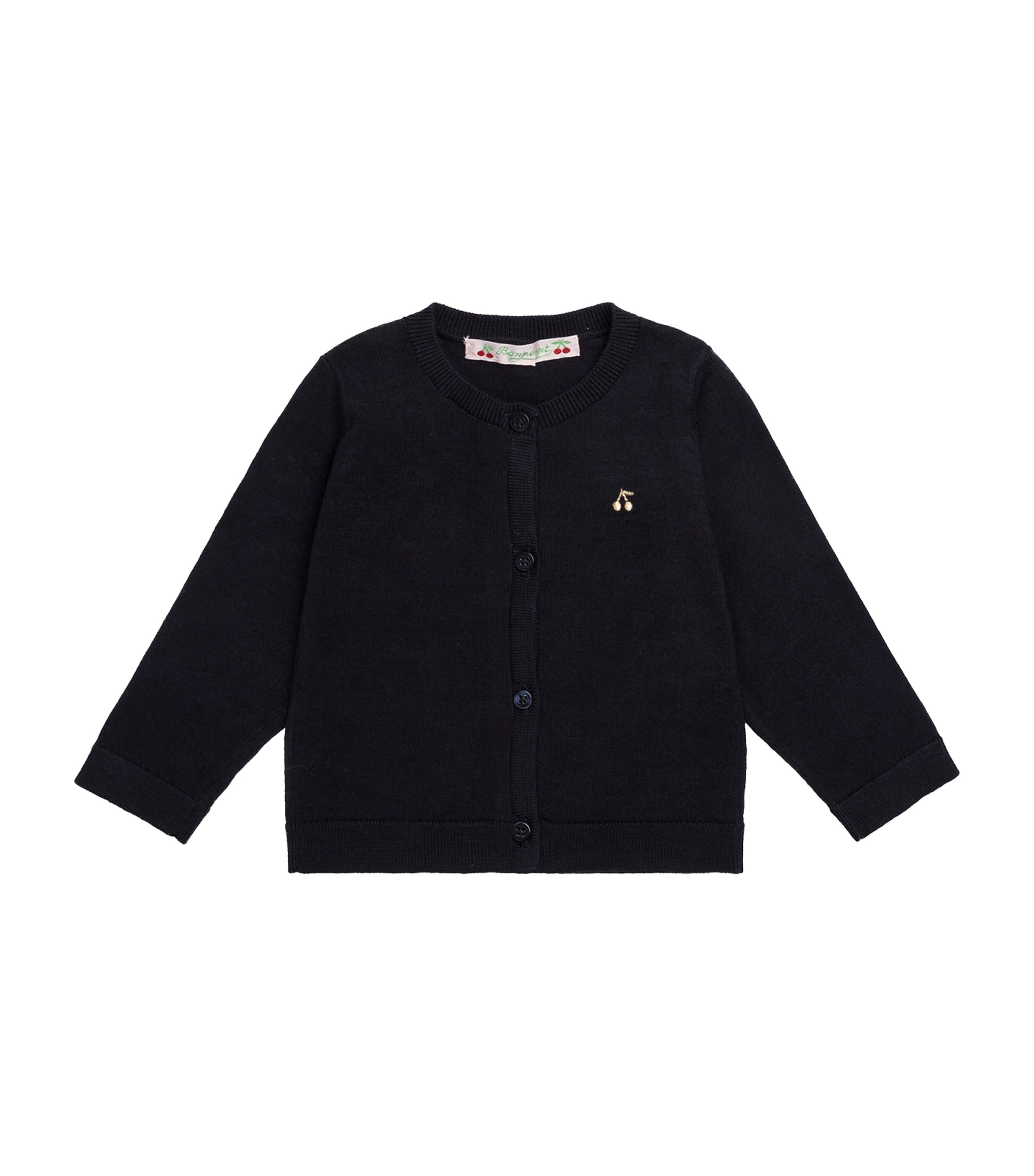 Bonpoint Navy Cotton Logo Cardigan (3-12 Months) | Harrods UK