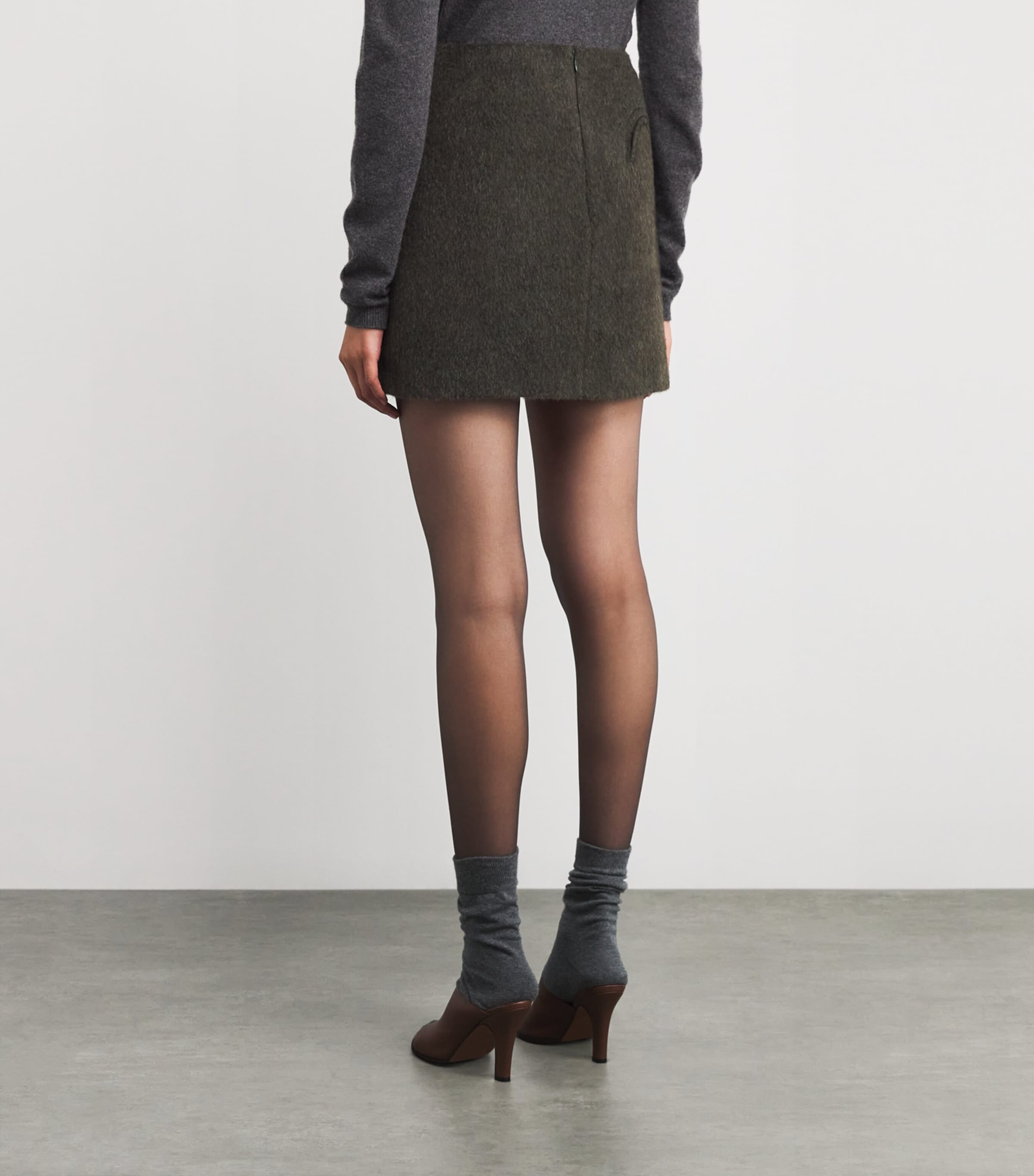 Blazé Milano Green Mohair-Wool-Blend Coci Mini Skirt | Harrods AU